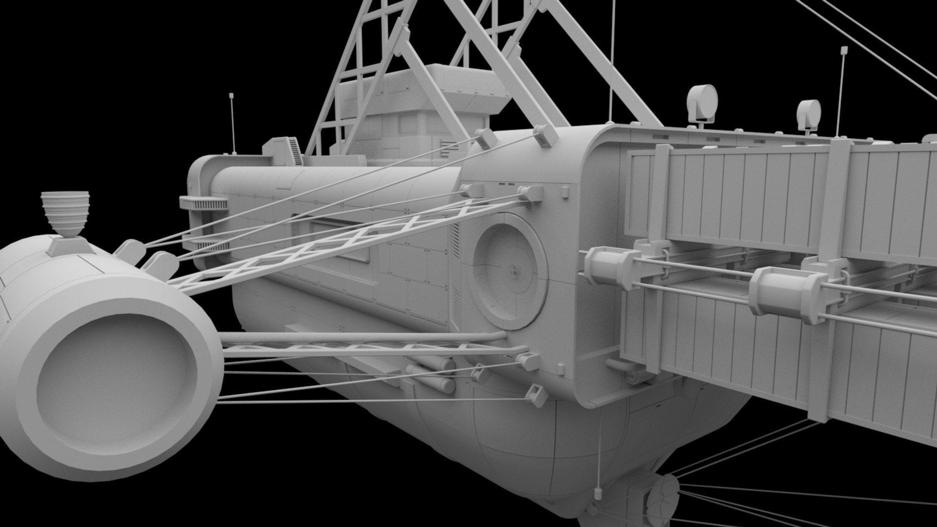 3d heavy cargo freighter model