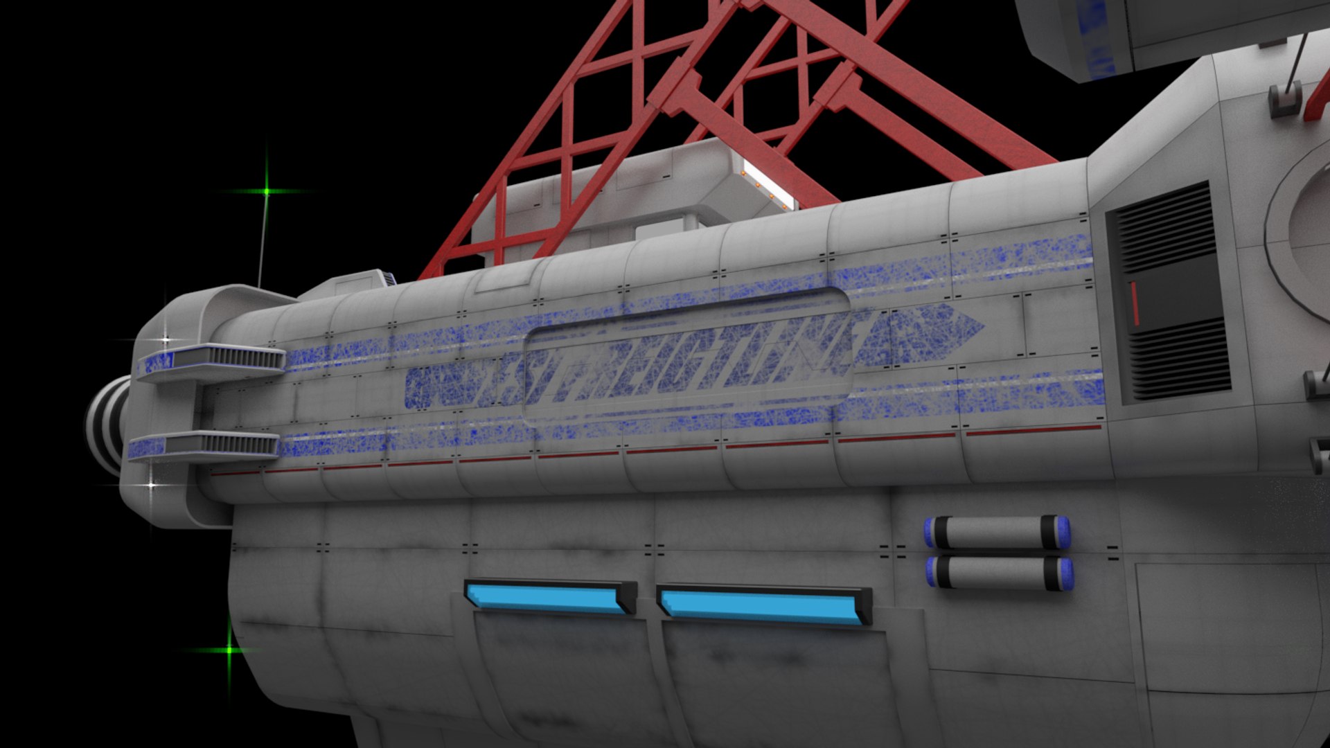 3d Heavy Cargo Freighter Model