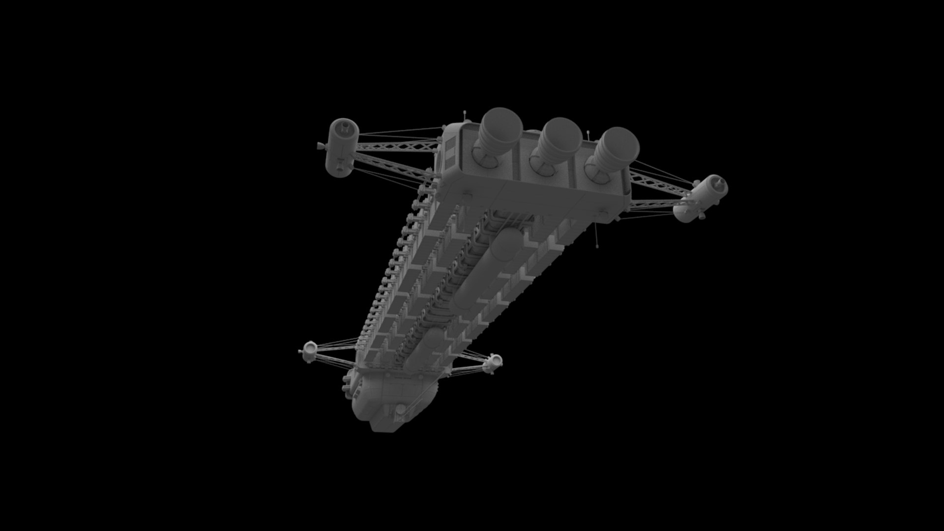 3d heavy cargo freighter model