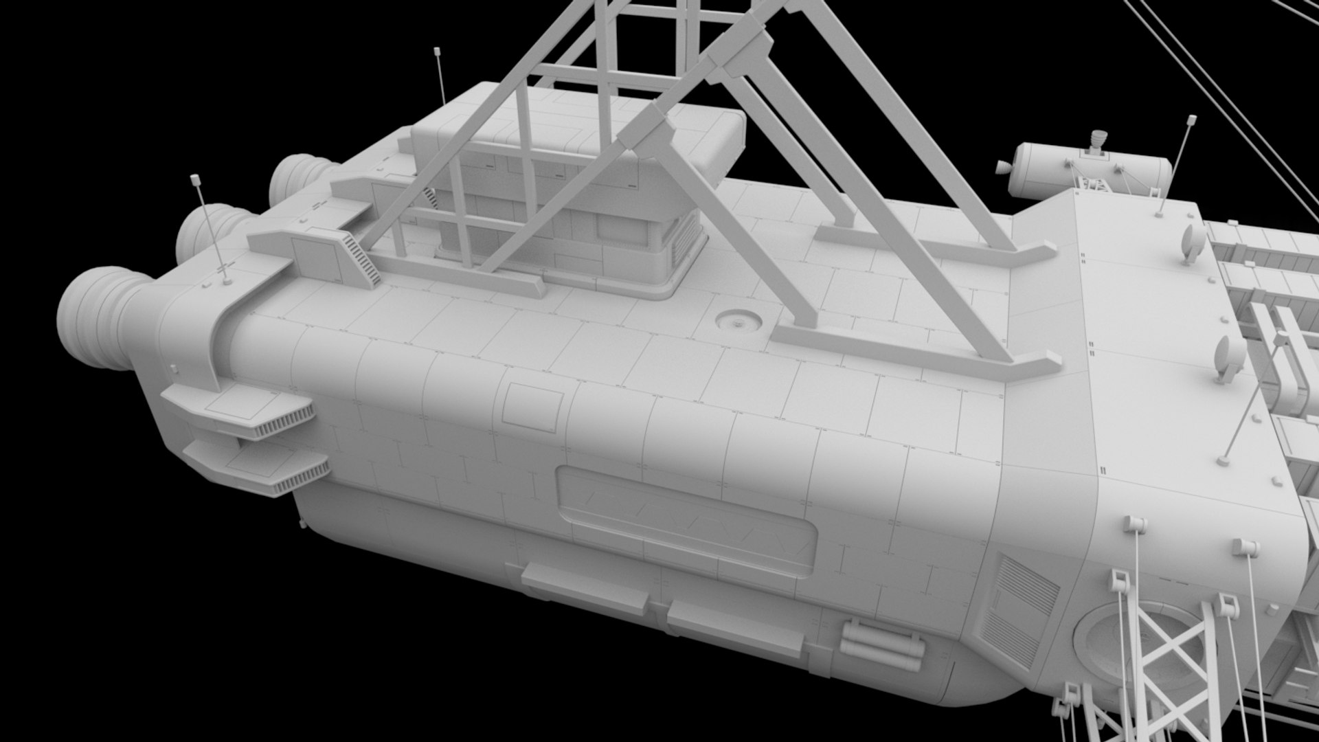 3d heavy cargo freighter model
