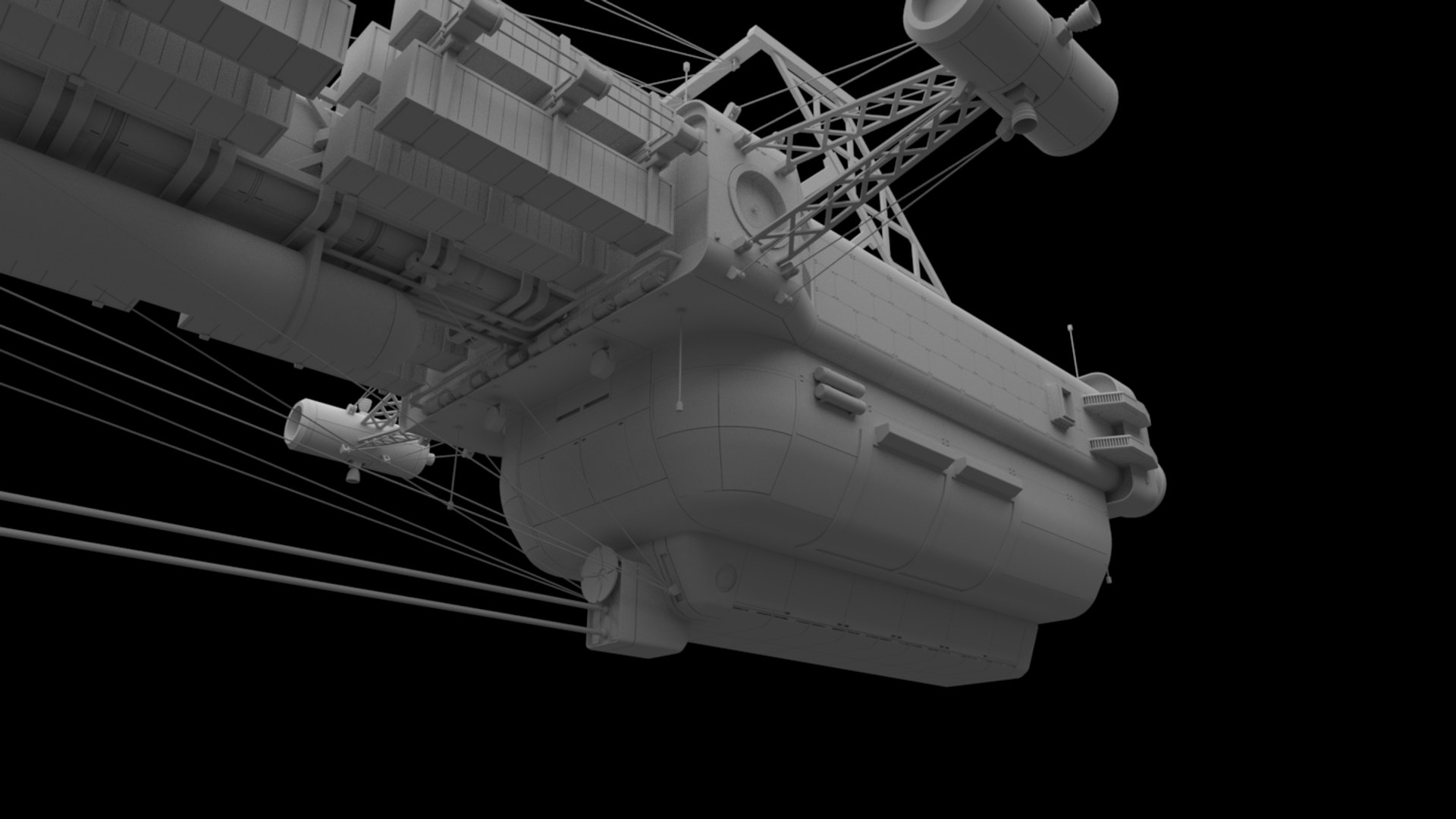 3d heavy cargo freighter model