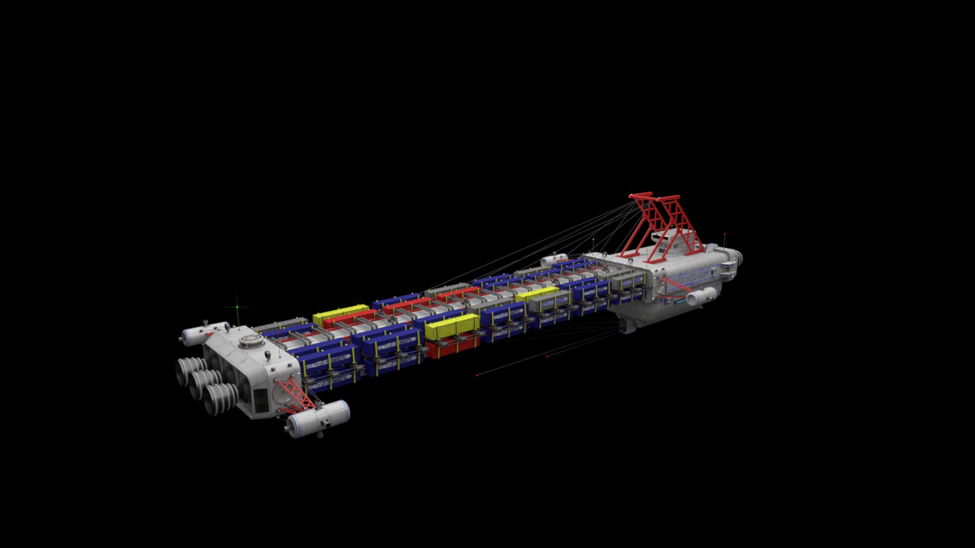 3d heavy cargo freighter model