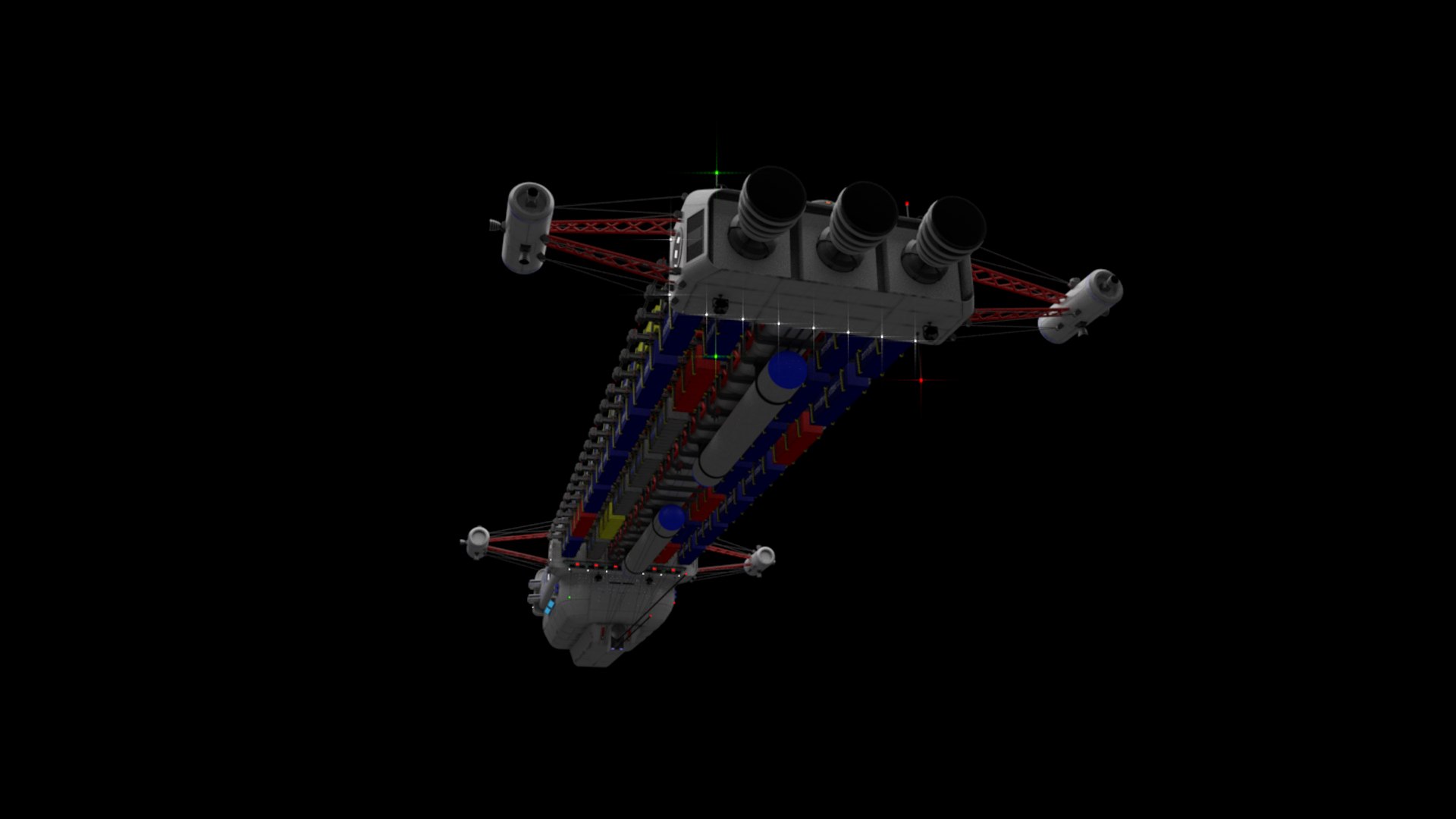 3d heavy cargo freighter model