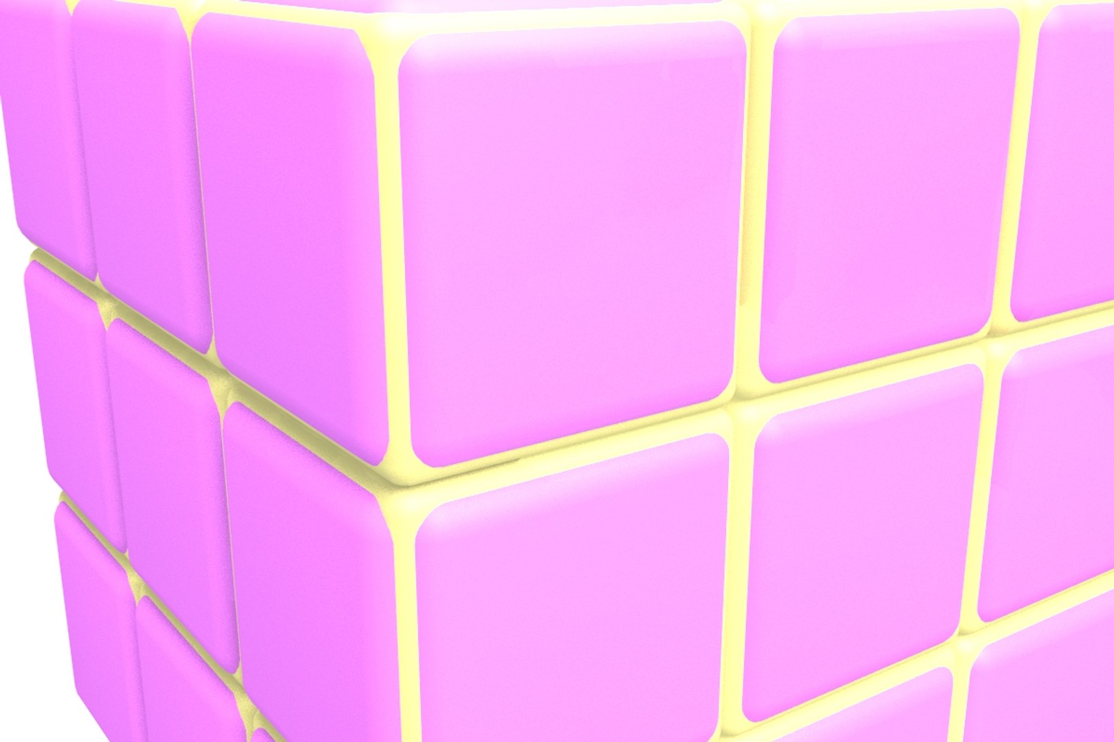 3d pink s cube
