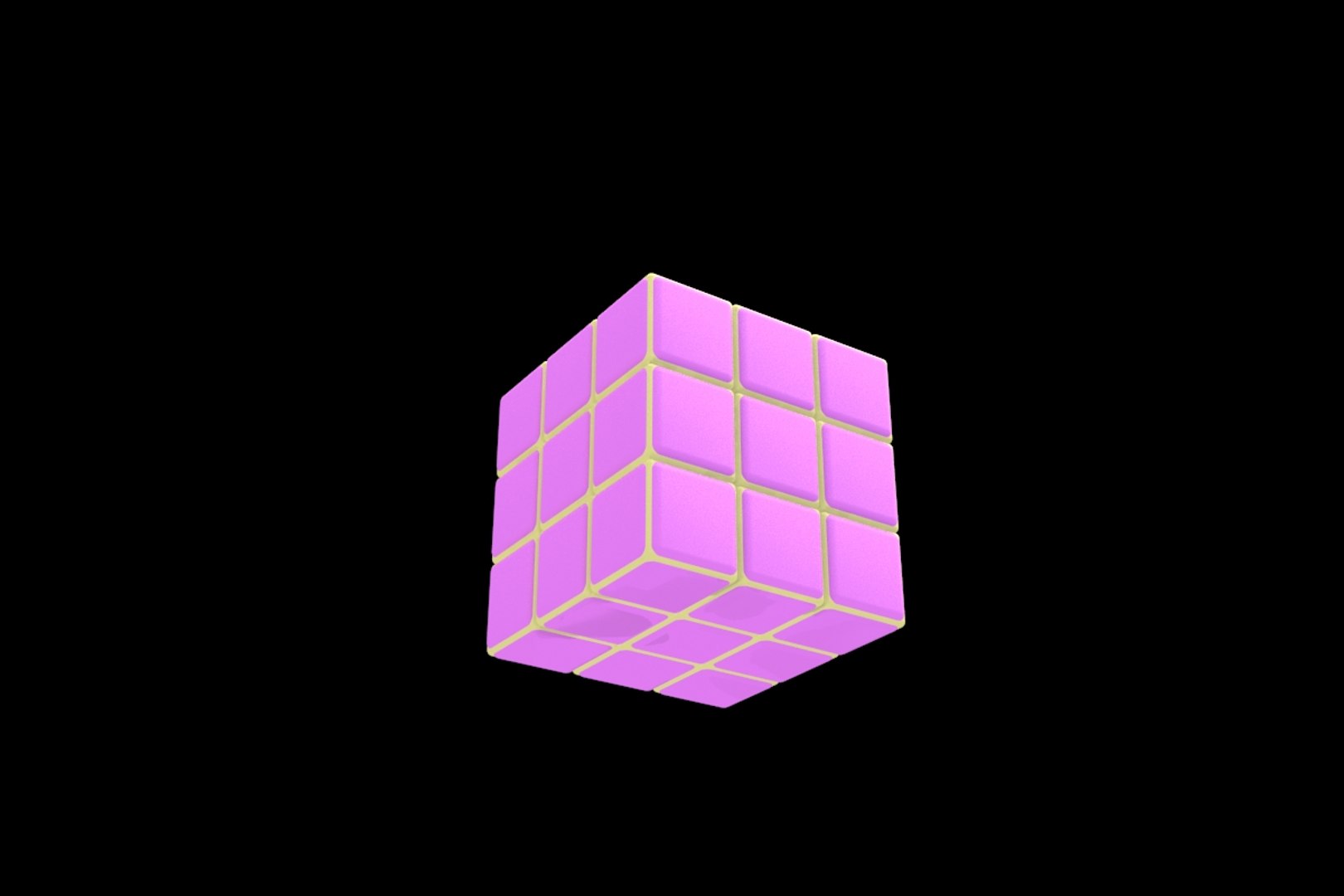 3d pink s cube