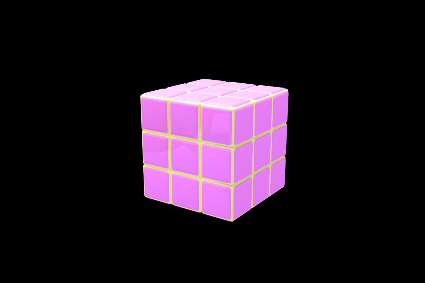 3d pink s cube