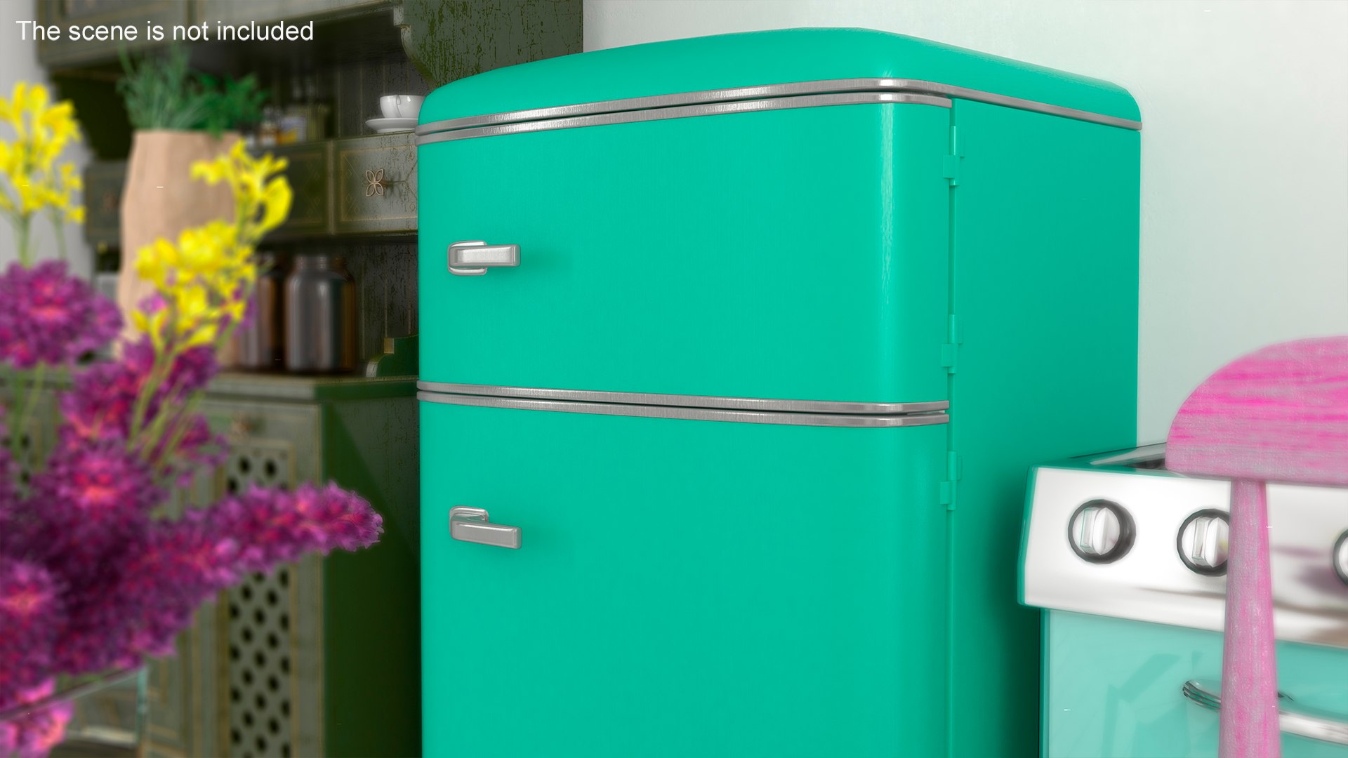3D Retro Original Green Fridge - TurboSquid 2149877