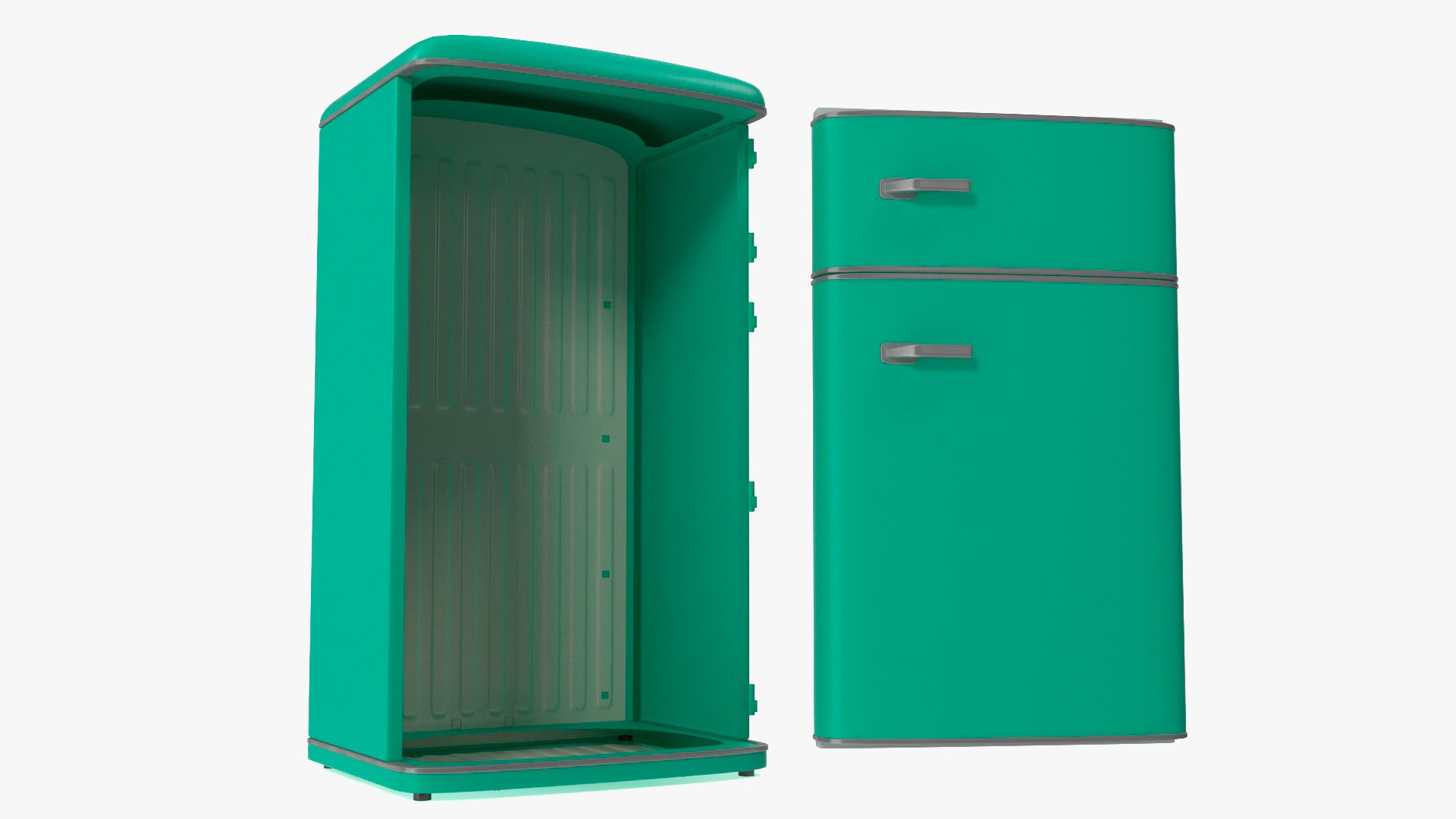 3D Retro Original Green Fridge - TurboSquid 2149877