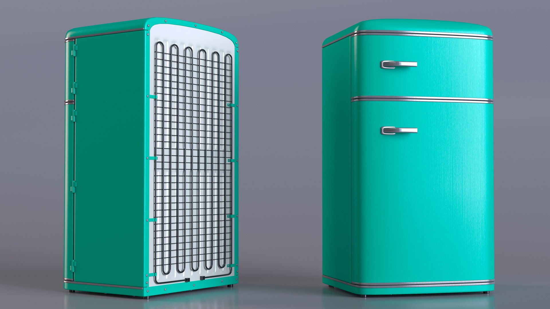 3D Retro Original Green Fridge - TurboSquid 2149877