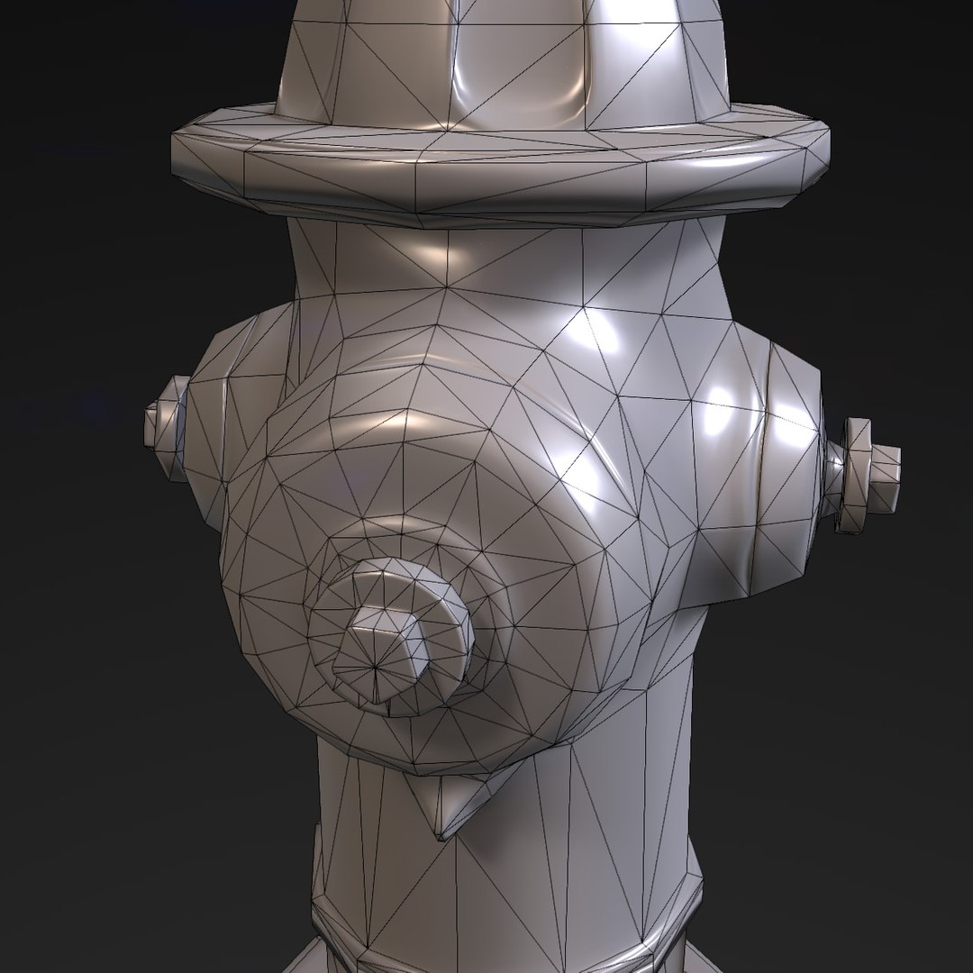 3d red hydrant - pbr