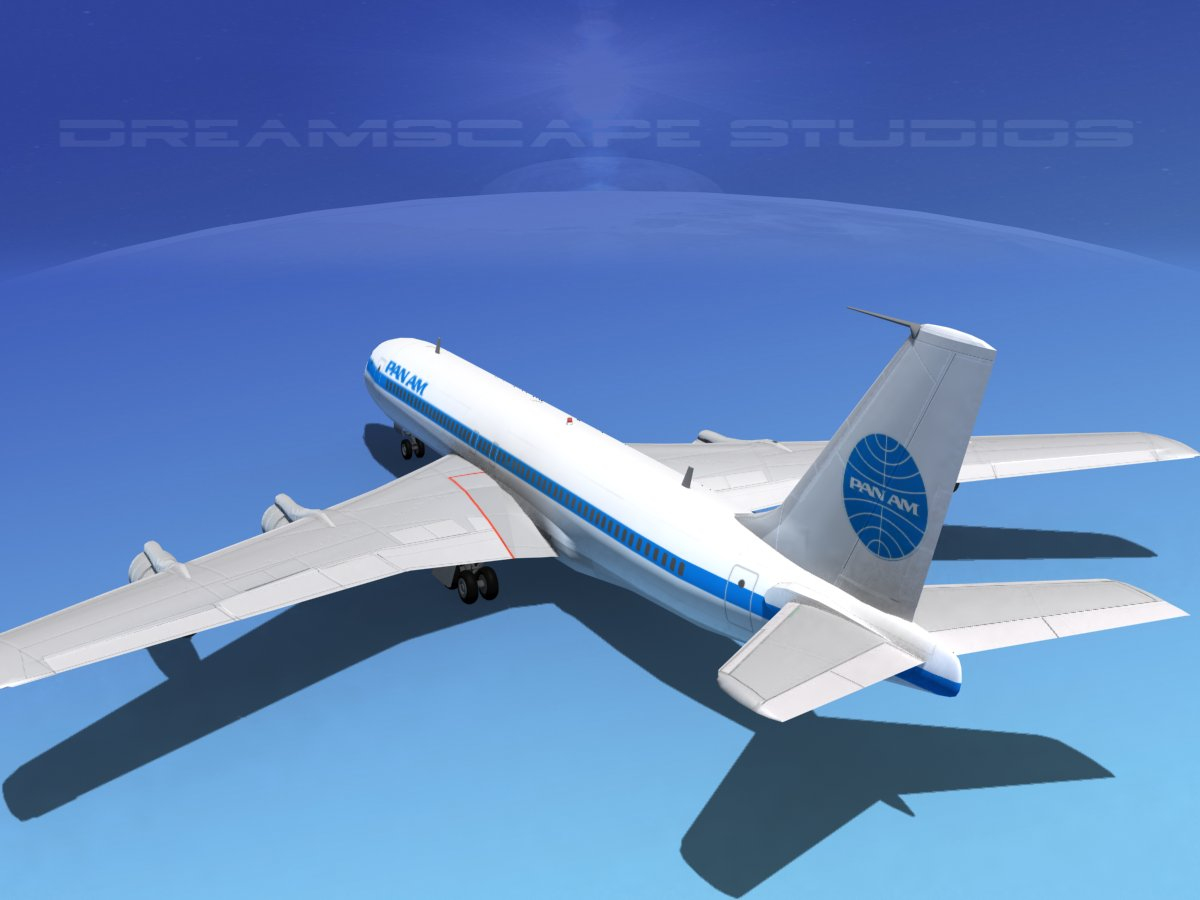 707-320 airlines boeing 707 3d max