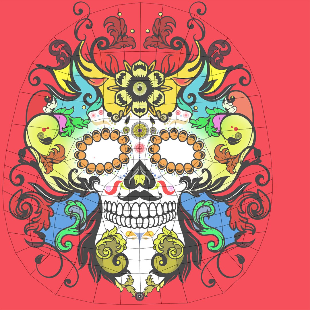 3D Calavera Mask Skeleton Model - TurboSquid 1454667