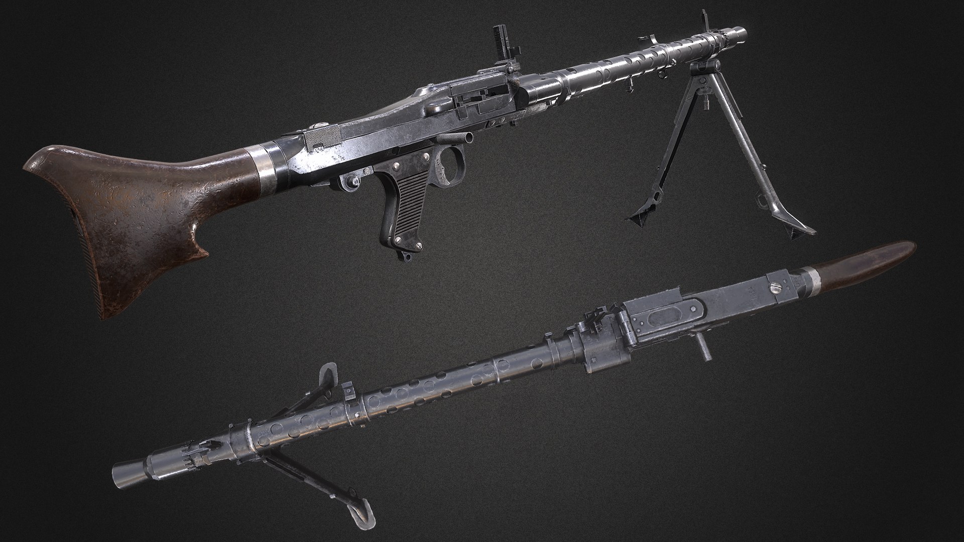 3D Mg34 Videogame Asset Model - TurboSquid 1430842