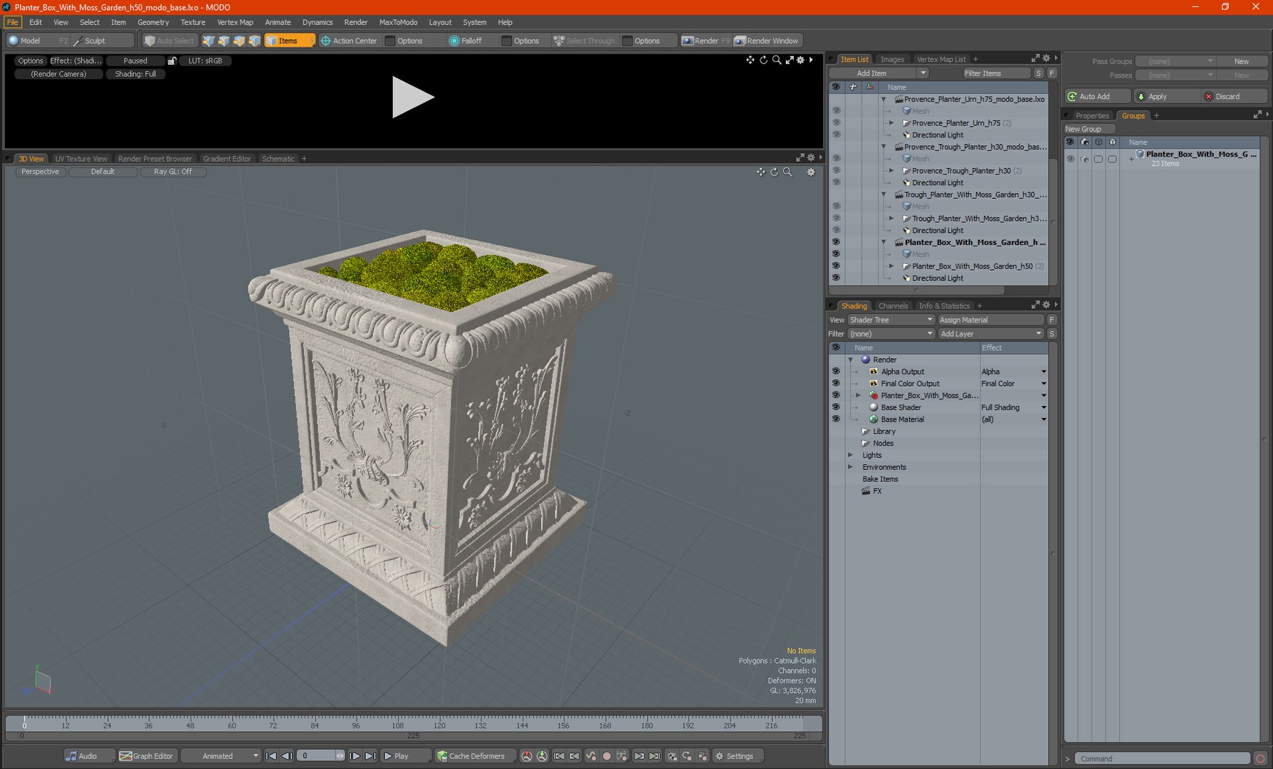 Planter Box With Moss Garden H50 Model - TurboSquid 1942192