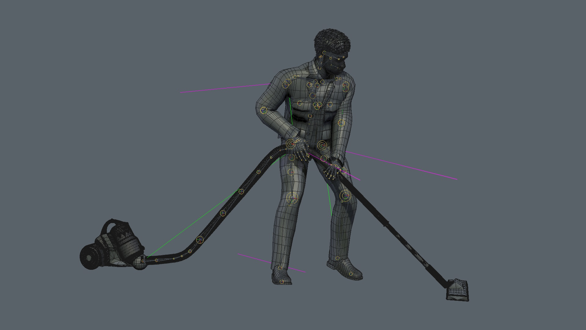 3D Model Realistically Man Vacuum Cleaning - TurboSquid 1659071