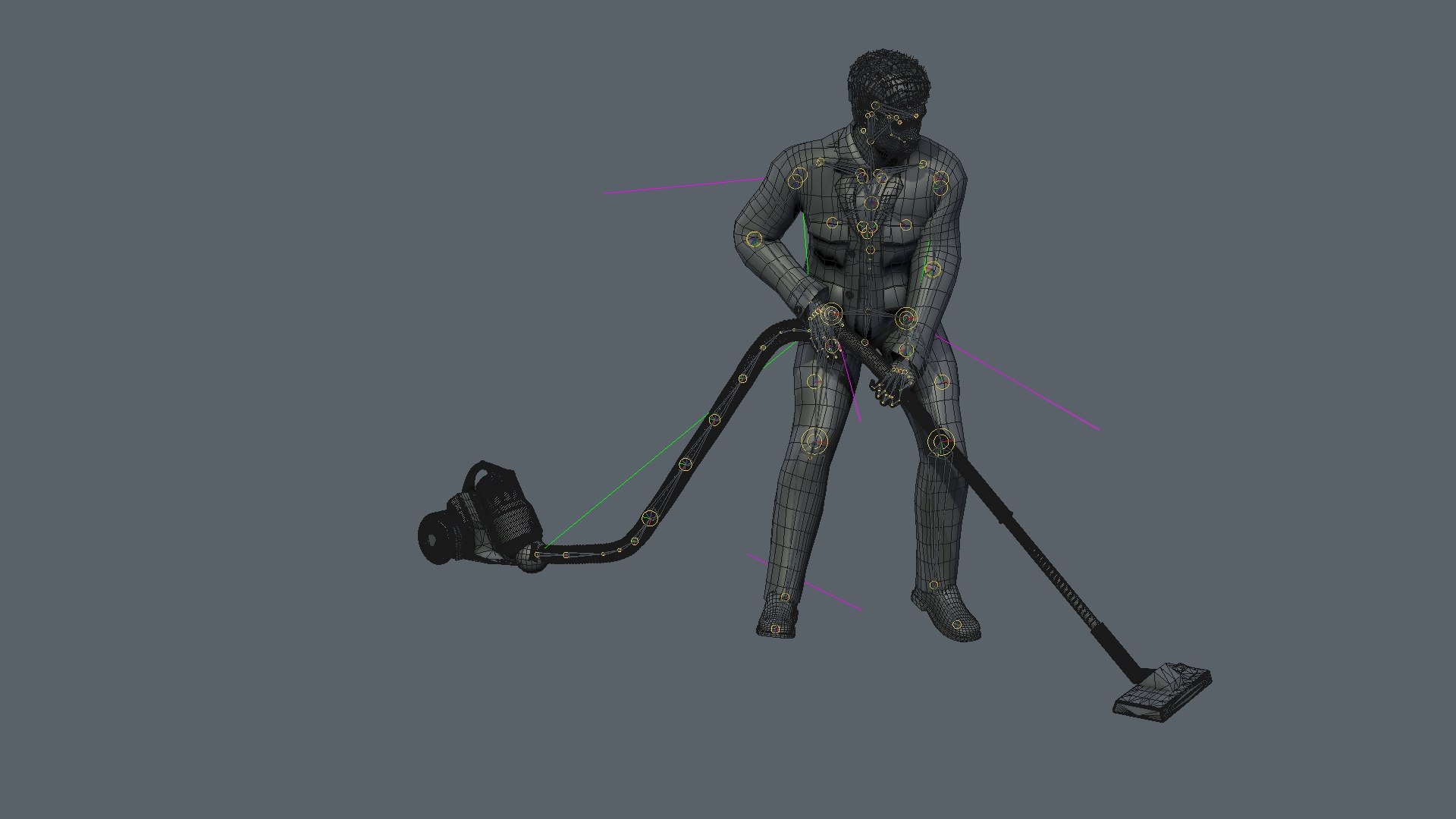 3D Model Realistically Man Vacuum Cleaning - TurboSquid 1659071