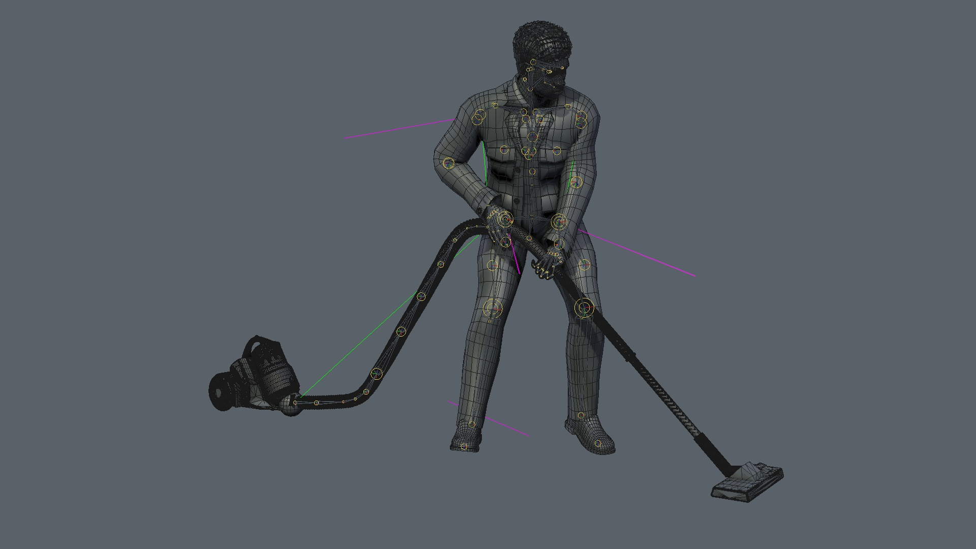 3D Model Realistically Man Vacuum Cleaning - TurboSquid 1659071