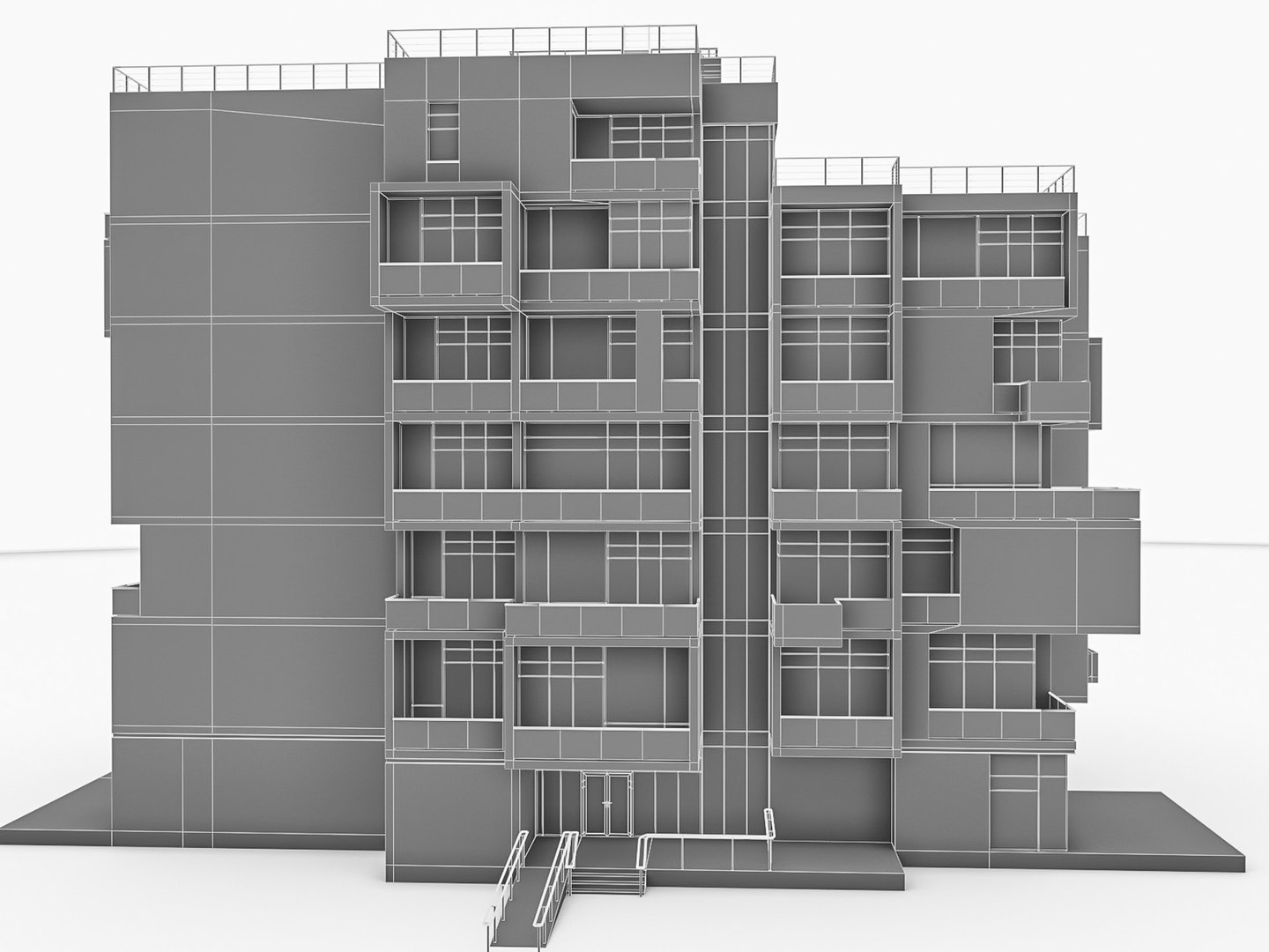 3D Modern Apartment Building 01 - TurboSquid 1751247