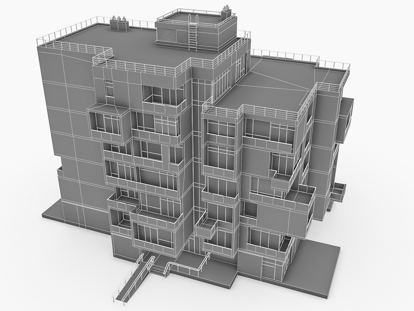3D Modern Apartment Building 01 - TurboSquid 1751247