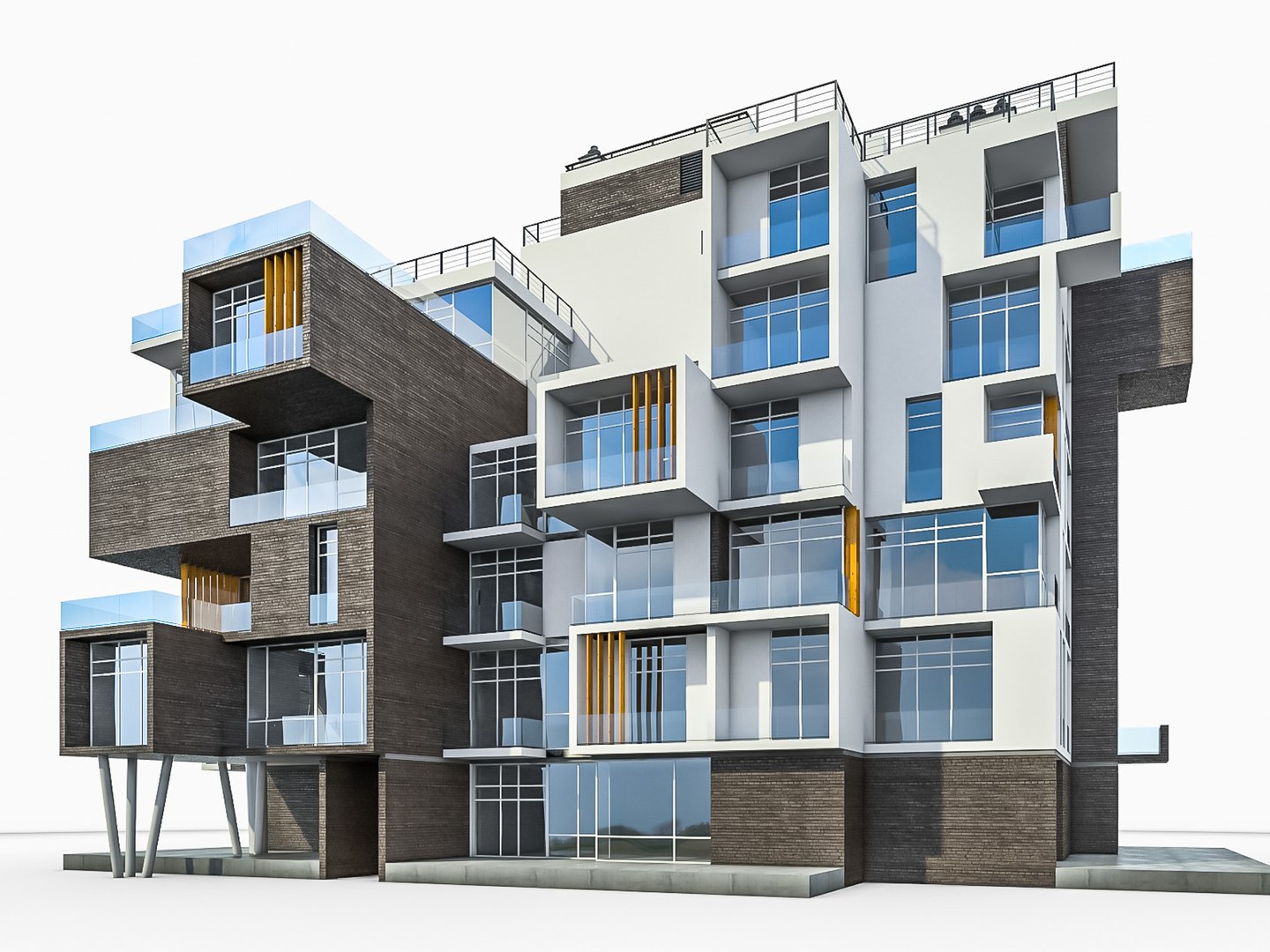 3D Modern Apartment Building 01 - TurboSquid 1751247