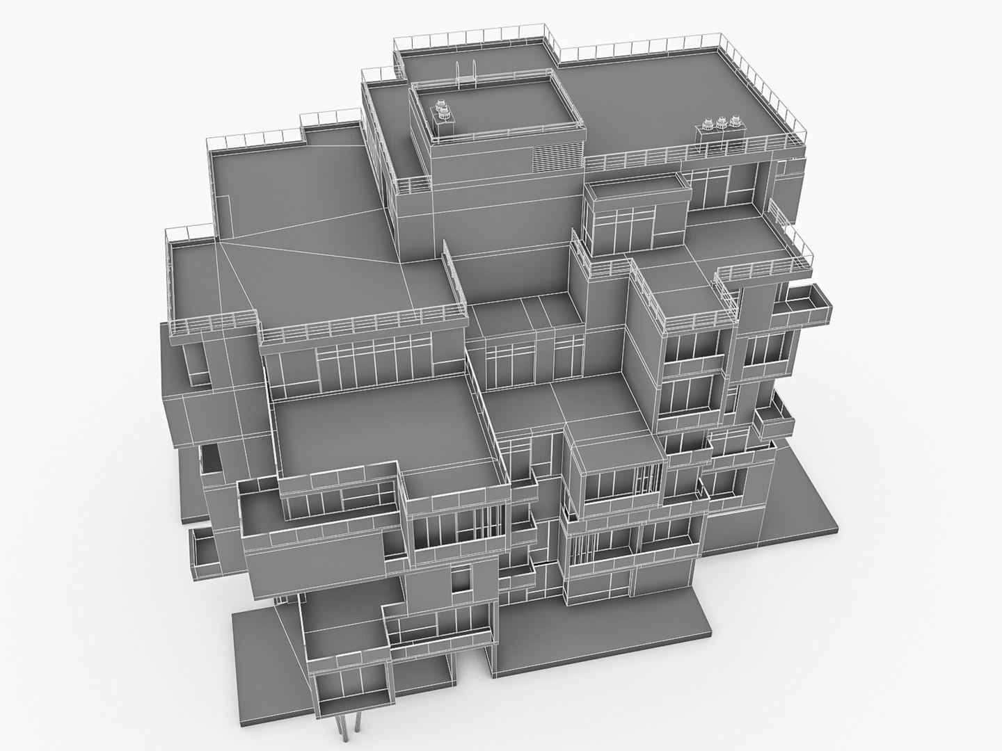 3D Modern Apartment Building 01 - TurboSquid 1751247