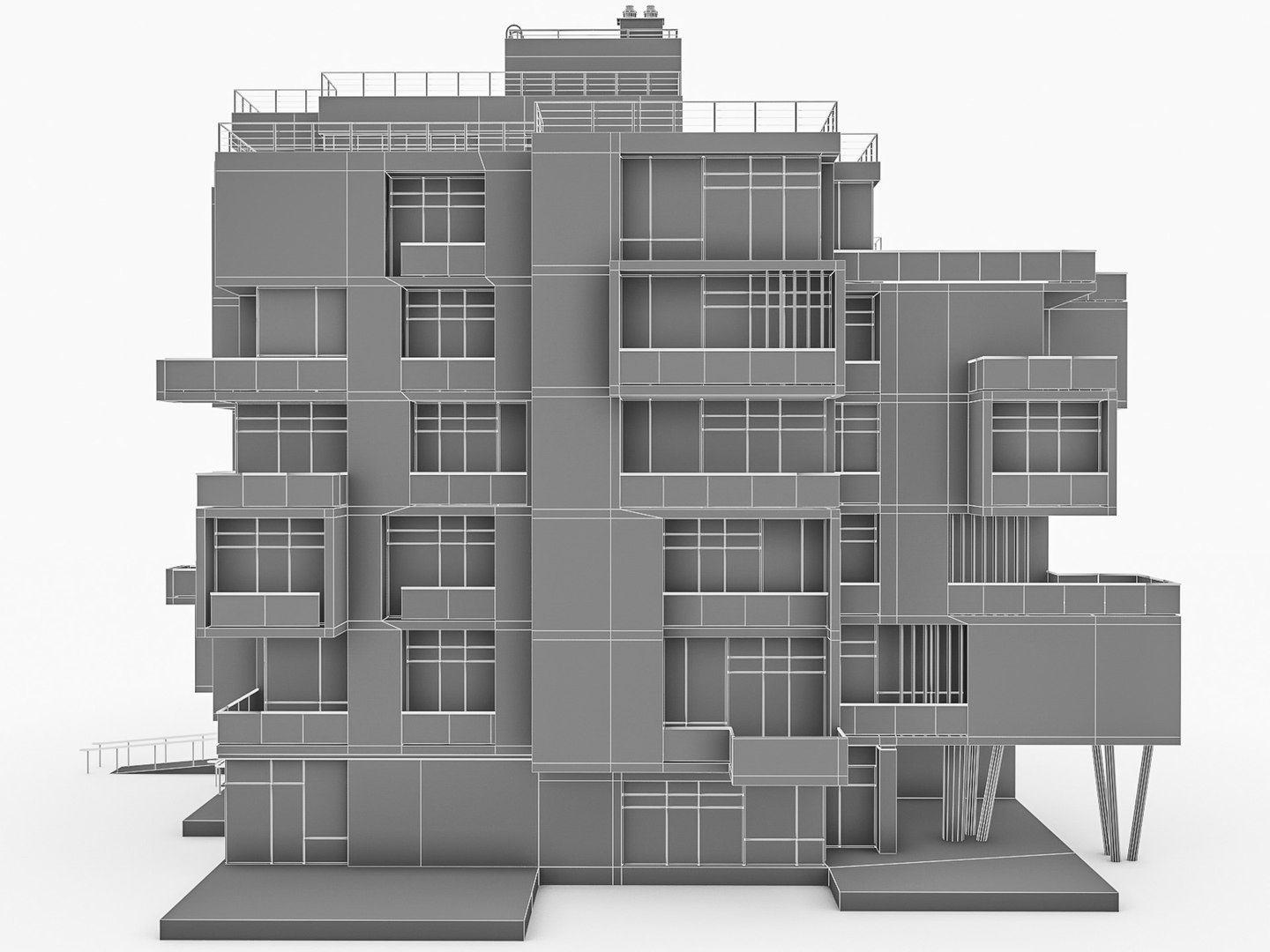 3D Modern Apartment Building 01 - TurboSquid 1751247
