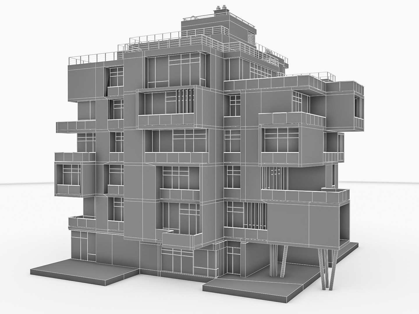 3D Modern Apartment Building 01 - TurboSquid 1751247