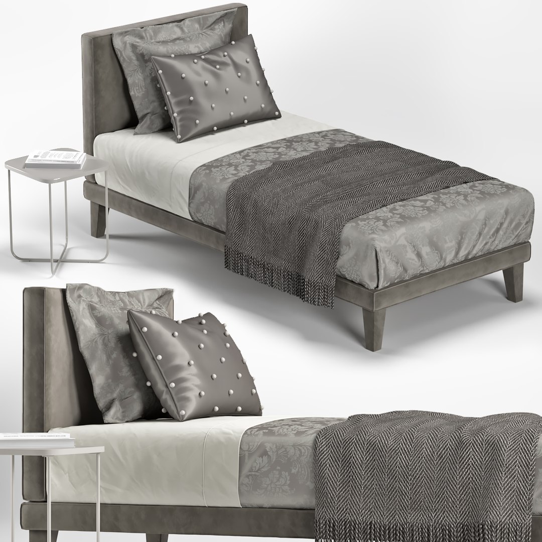 3D Single Bed Model - TurboSquid 1219369