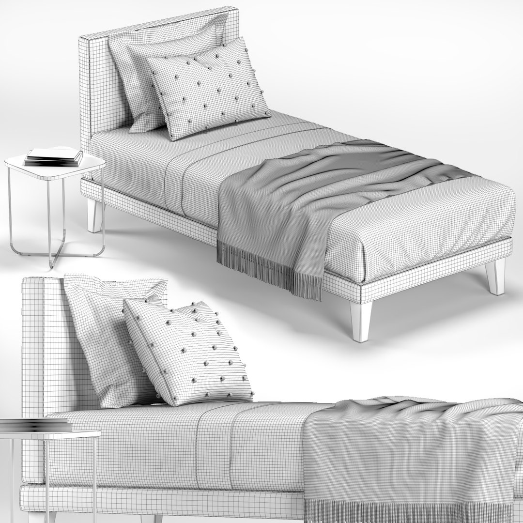 3D Single Bed Model - TurboSquid 1219369