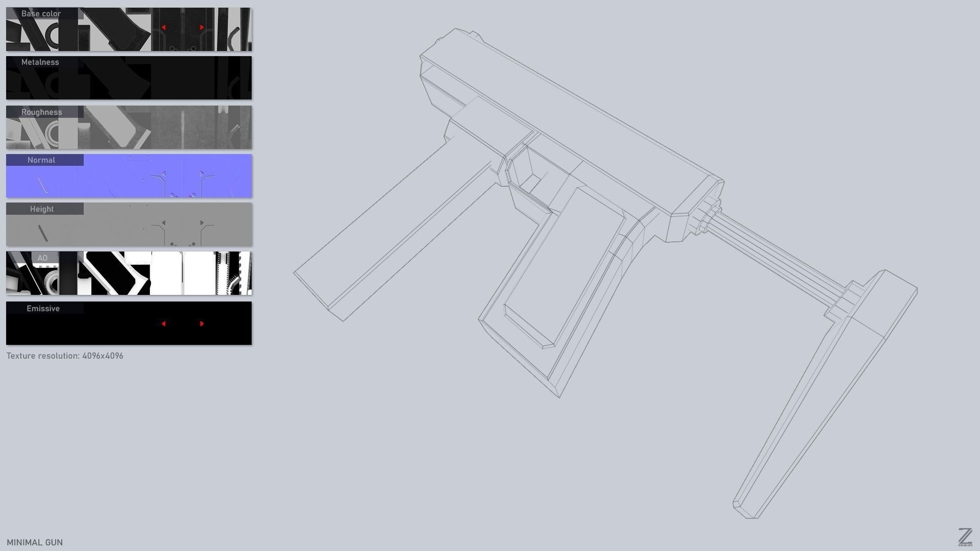 Minimal Gun 3D - TurboSquid 2237048