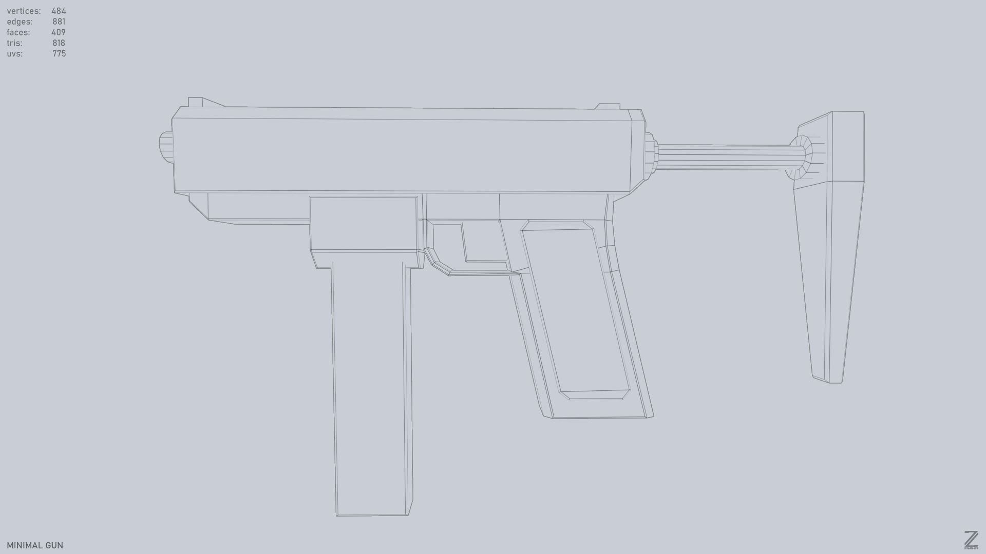 Minimal Gun 3D - TurboSquid 2237048
