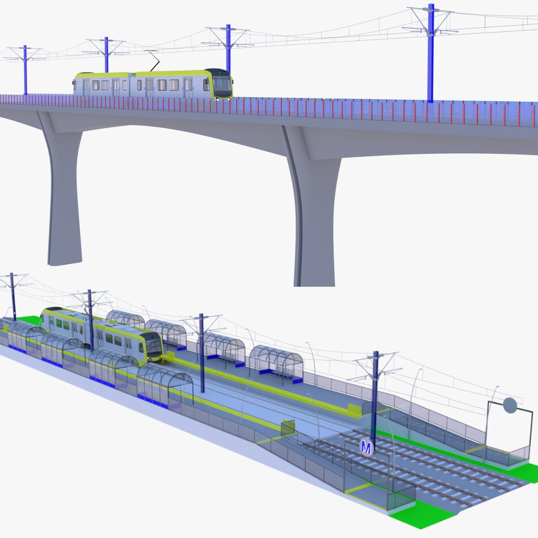 3D Model LA Metro Bridge And Station - TurboSquid 2177712