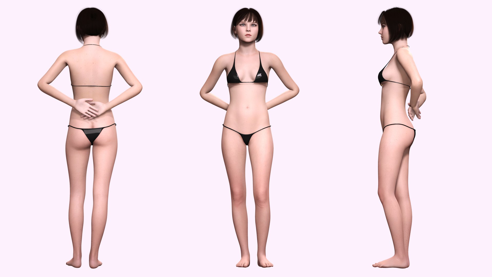 Amel Realistic Beautiful Girl Baseshape 3D Model - TurboSquid 2196340