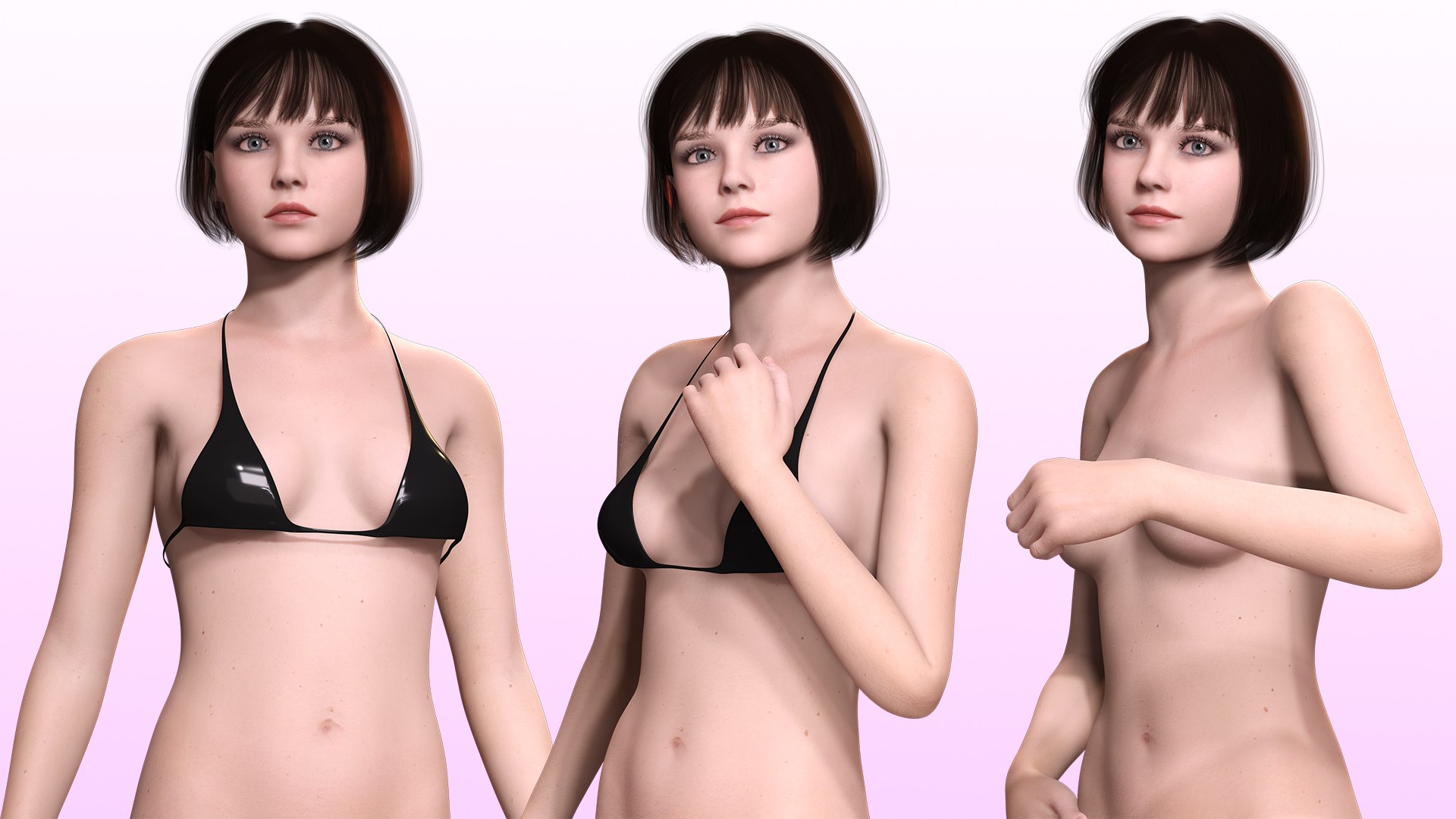 Amel Realistic Beautiful Girl Baseshape 3D Model - TurboSquid 2196340