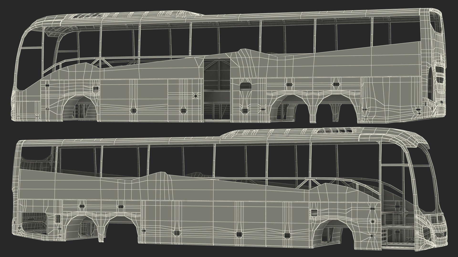 Coach bus body frame 3D - TurboSquid 1596837