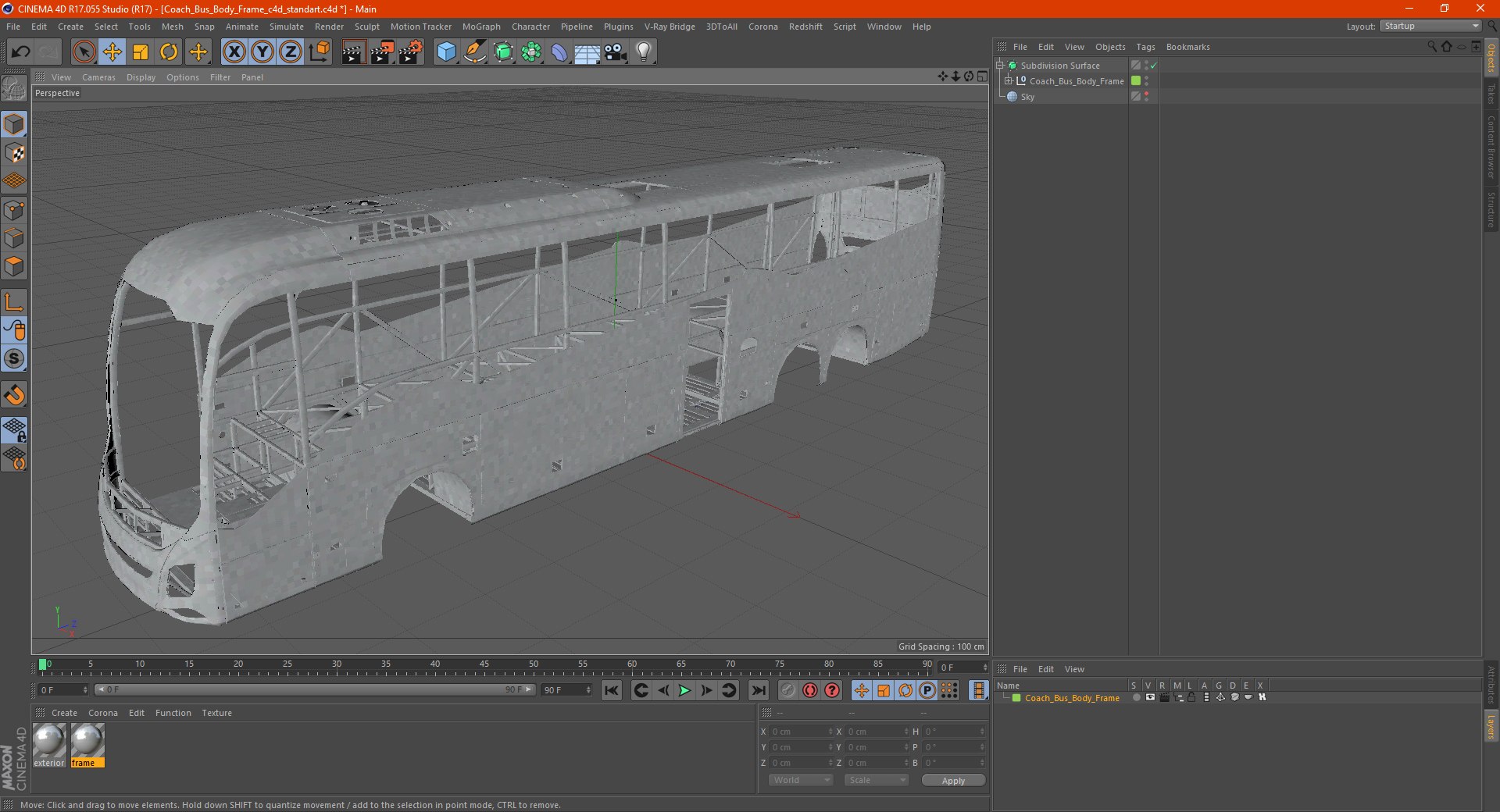 Coach bus body frame 3D - TurboSquid 1596837