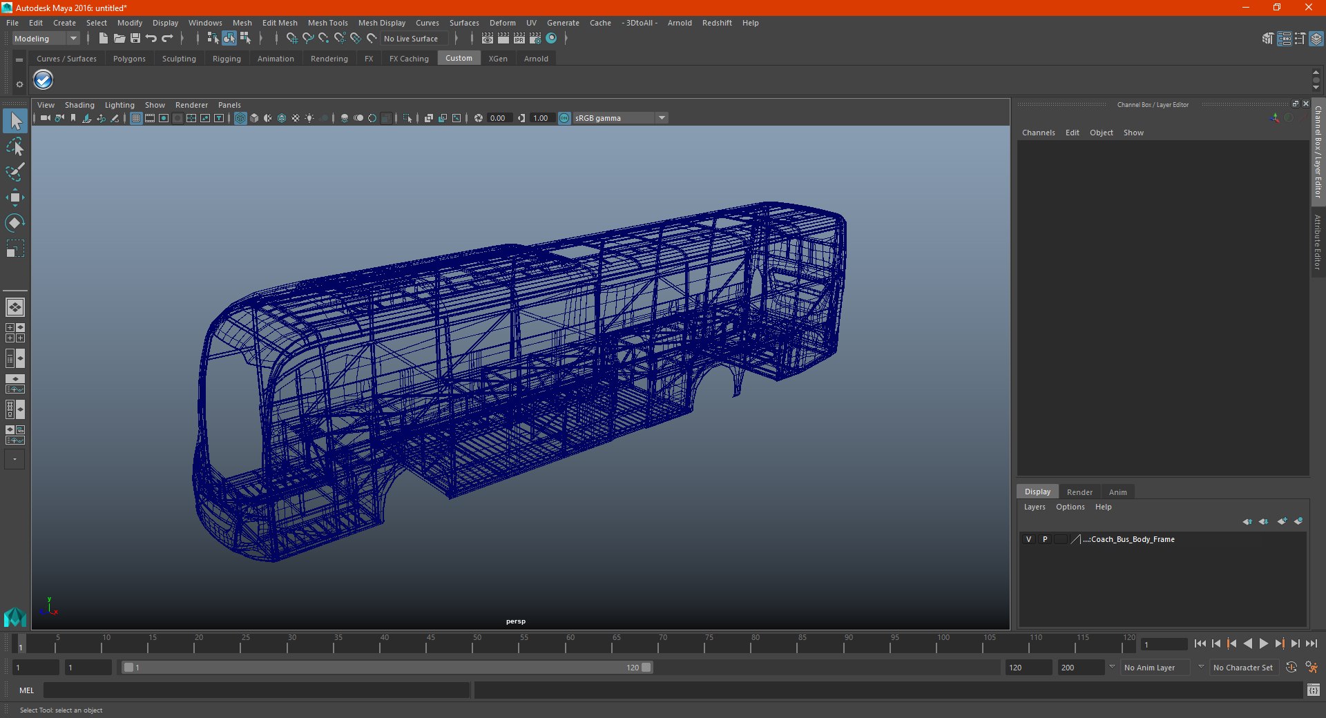 Coach bus body frame 3D - TurboSquid 1596837