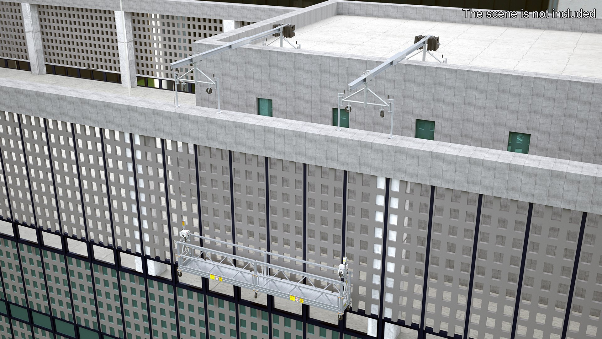 3D Window Cleaning Platform With Fastening To Roof Rigged - TurboSquid 2239671