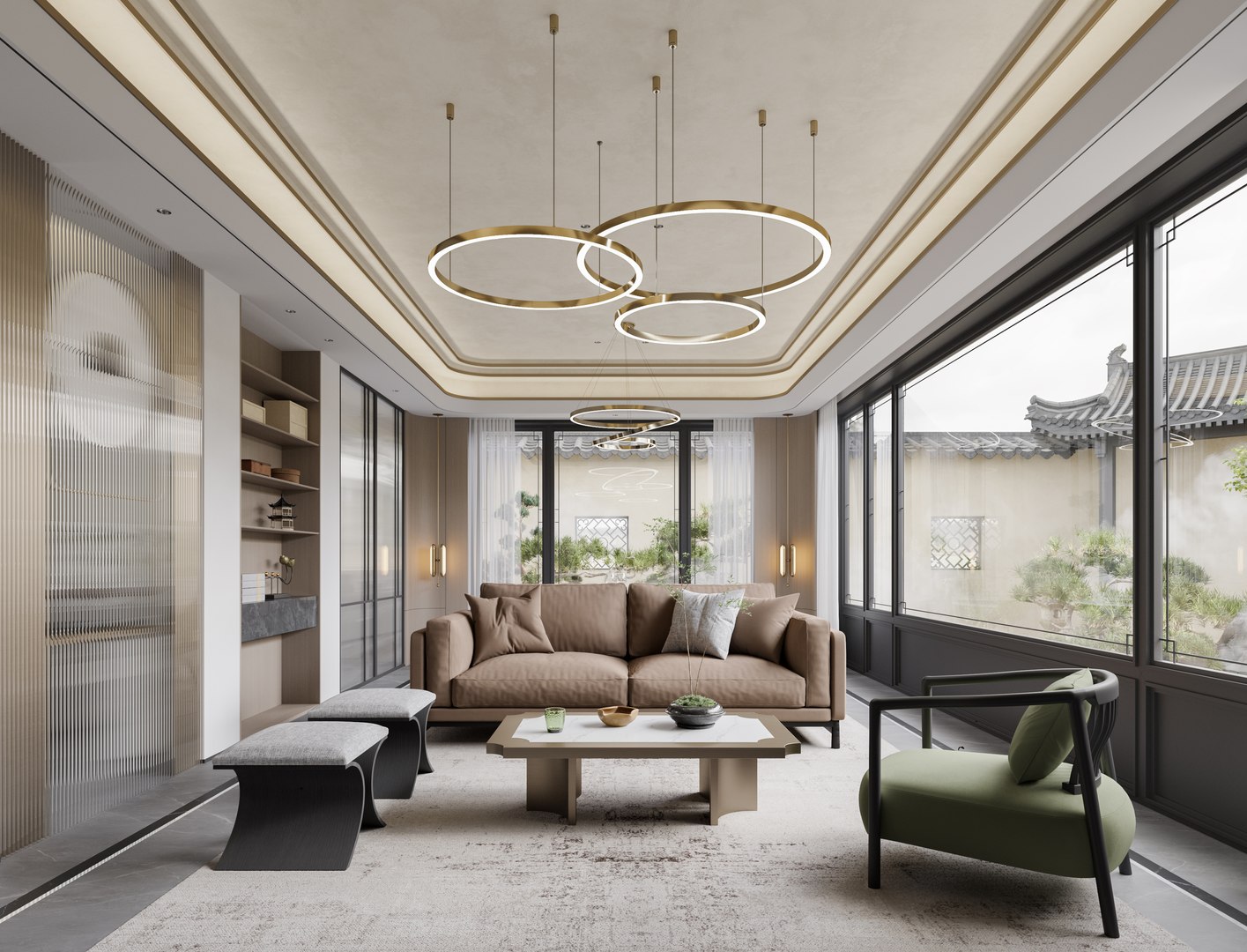 Chinese Living Room Dining Room Hallway 3D - TurboSquid 2242448