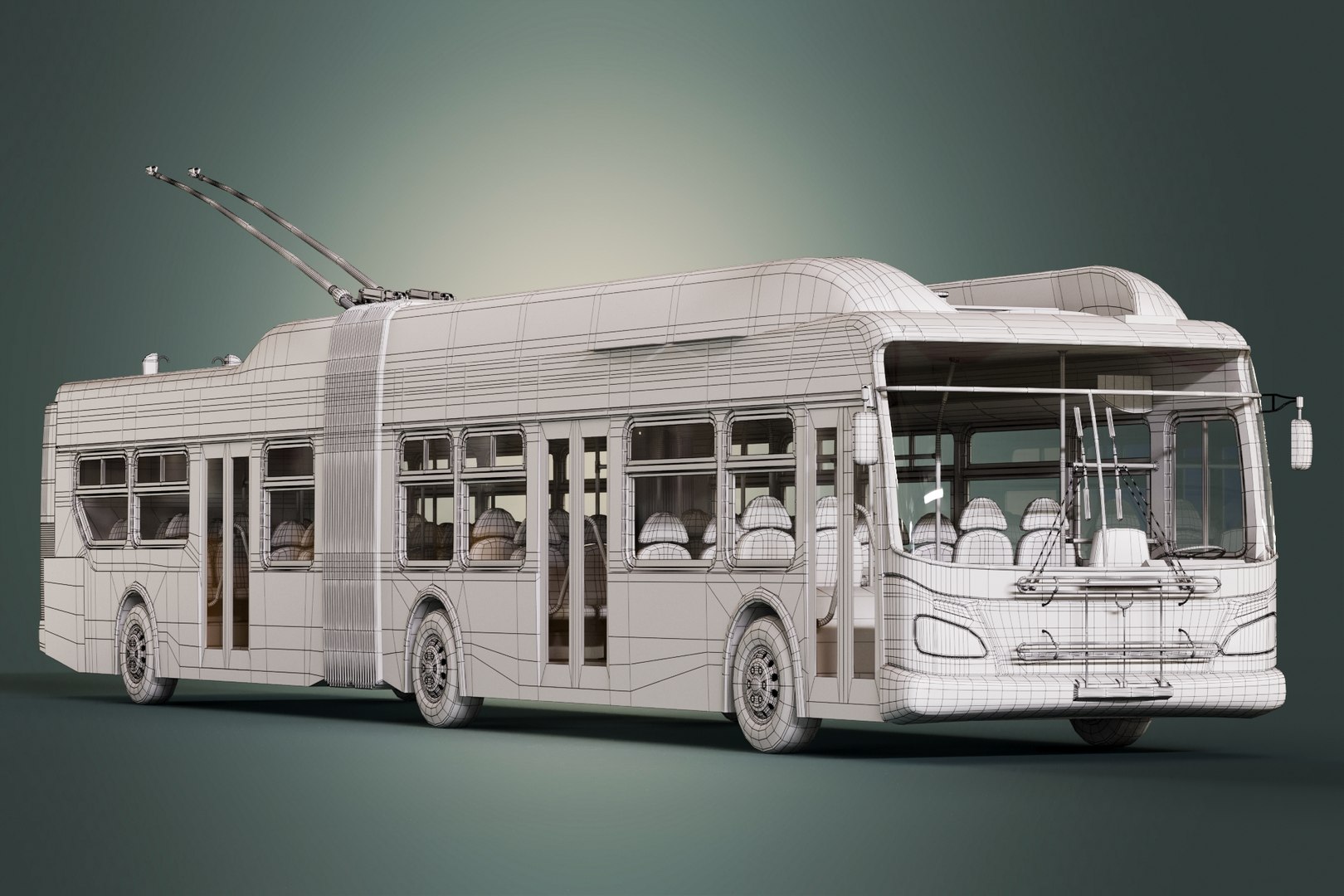 3D Model San Francisco Trolleybus SFMTA MUNI Mid Poly - TurboSquid 1872502