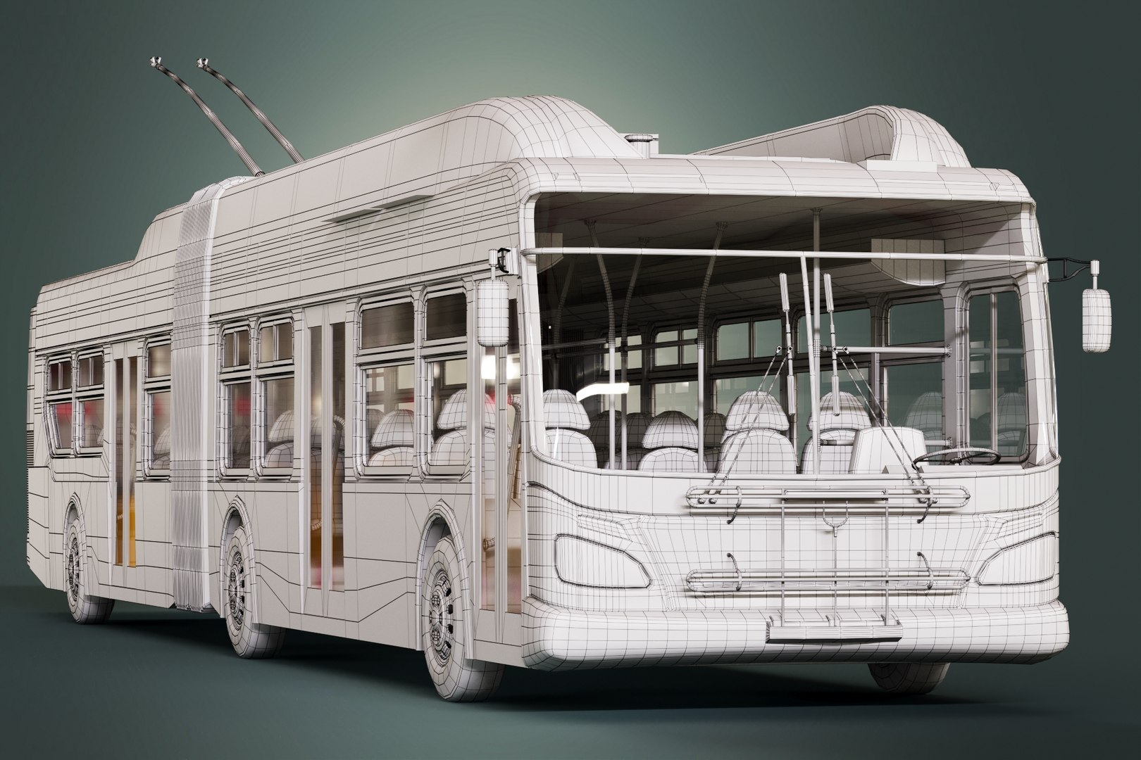 3D Model San Francisco Trolleybus SFMTA MUNI Mid Poly - TurboSquid 1872502