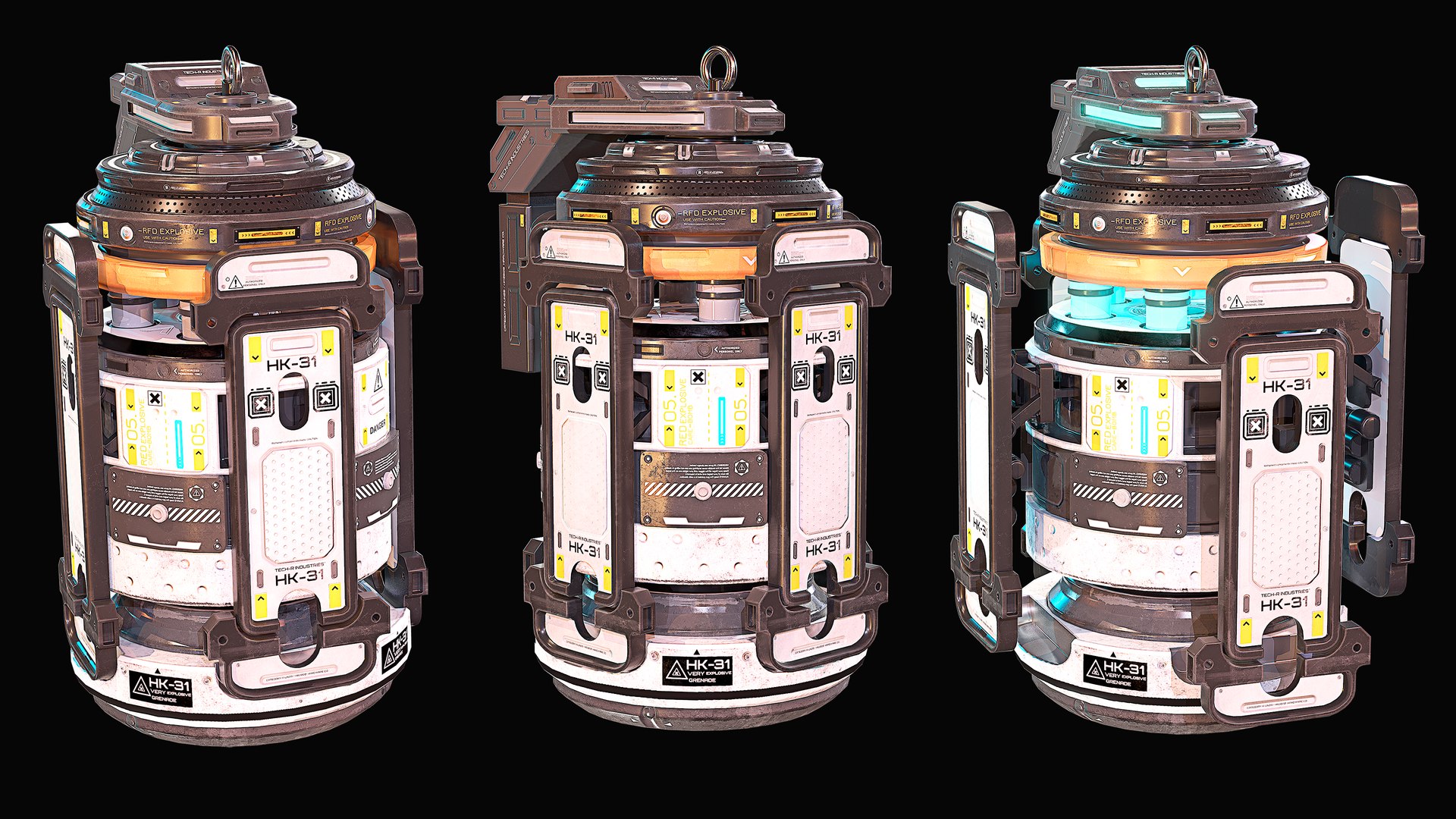 Sci-Fi Grenade 3D Model - TurboSquid 1968636