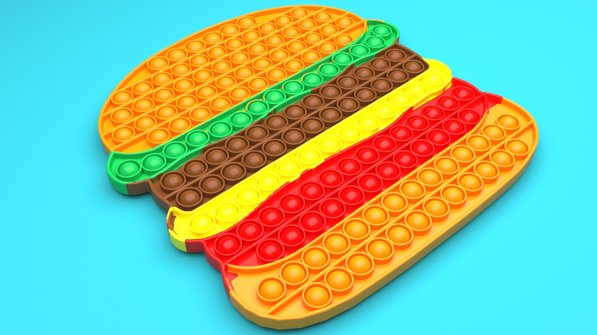 3D Large Burger Pop It Fidget Toy - TurboSquid 1880750