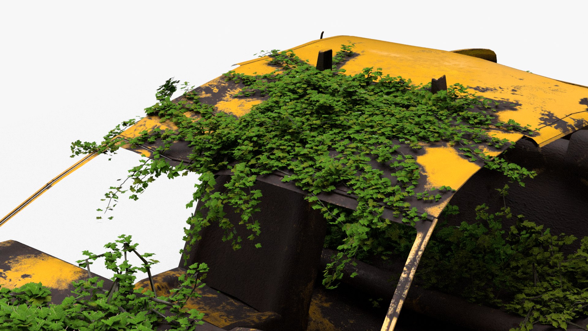 3D 4k Abandoned Cars Destroyed Vehicles With Ivy - TurboSquid 2083561
