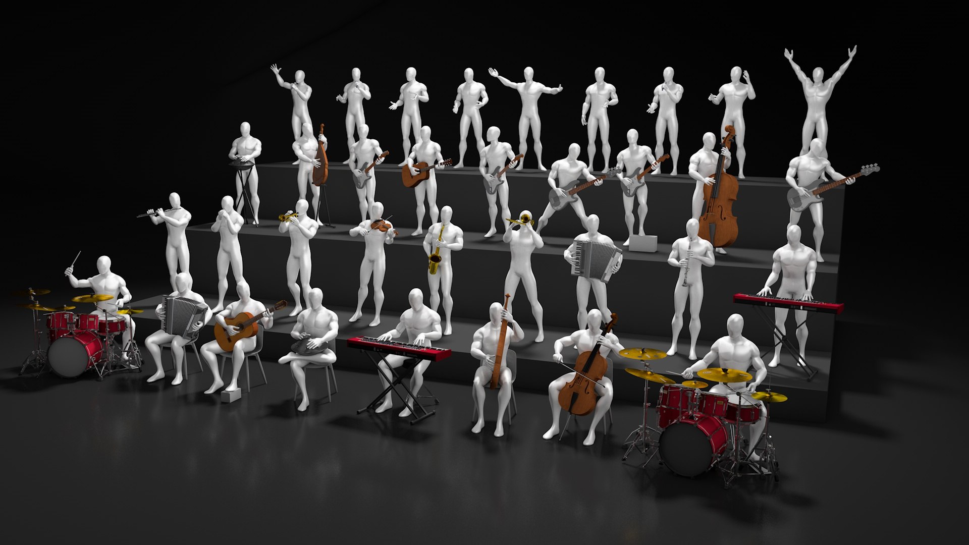 MUSICIANS 3D Model - TurboSquid 1876755