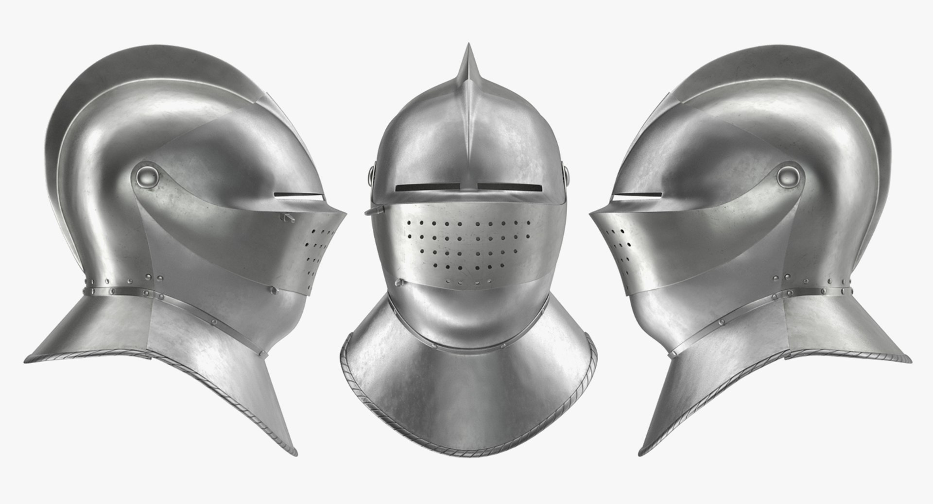 Knight Closed Helmets 3D Model - TurboSquid 1544223