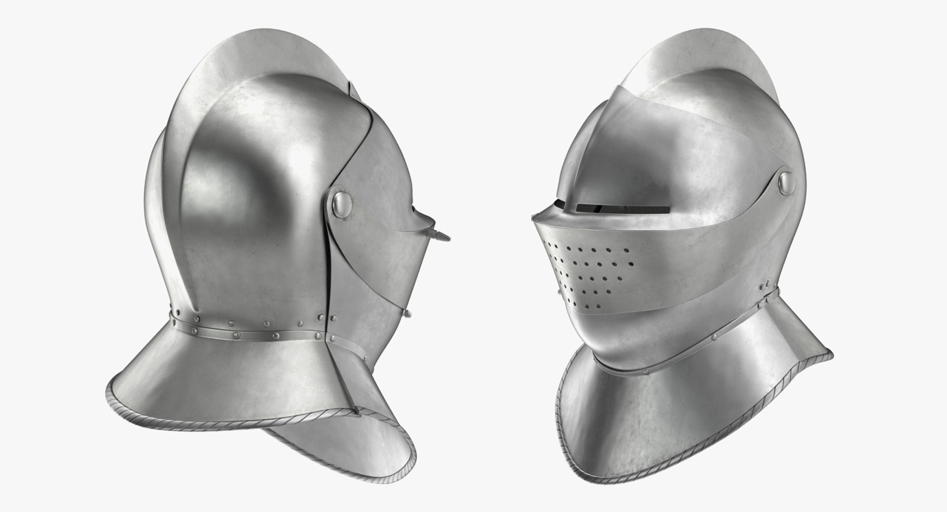 Knight closed helmets 3D model - TurboSquid 1544223