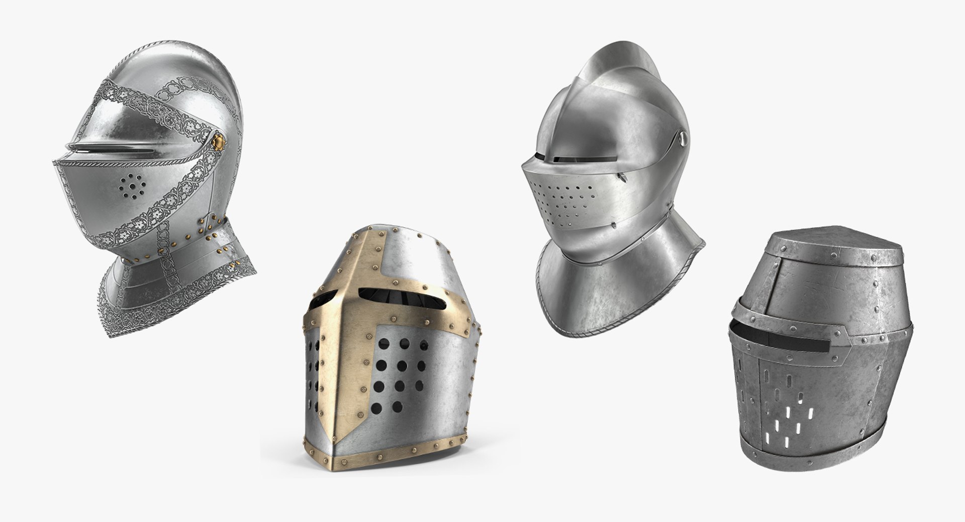 Knight Closed Helmets 3D Model - TurboSquid 1544223