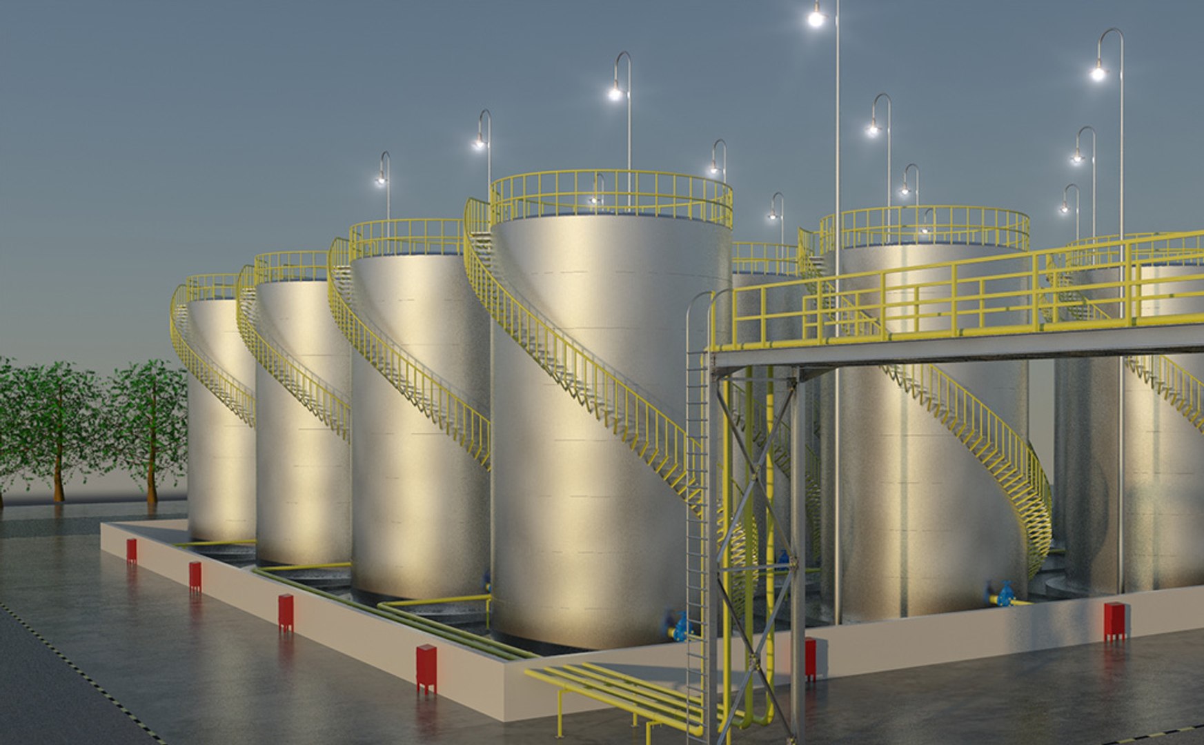 3d Oil Gas Storage Tanks