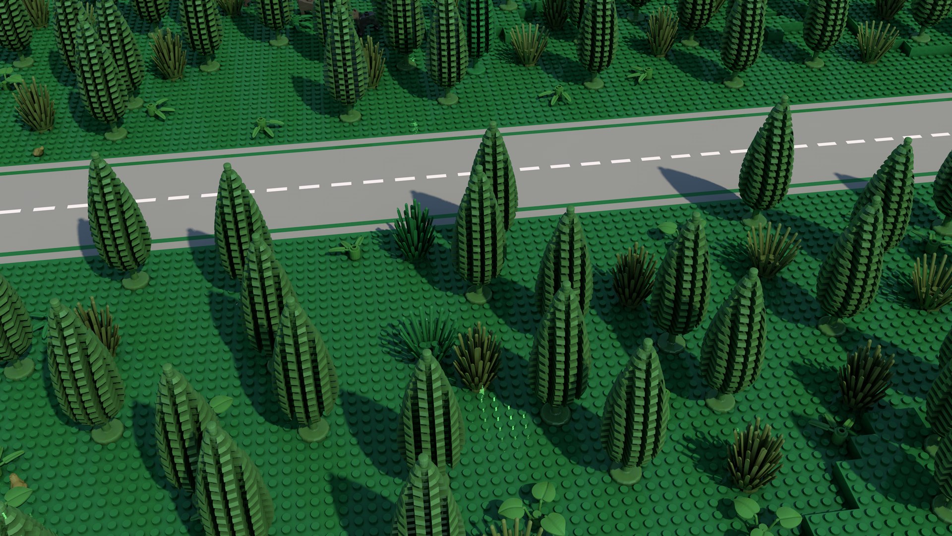 3d Model Lego Road Forest